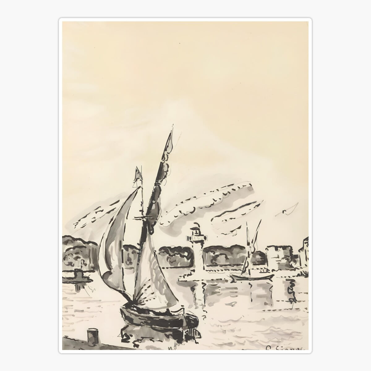 Maneki Paul Signac – Le Voilier | Neo-Impressionist Pointillism ...