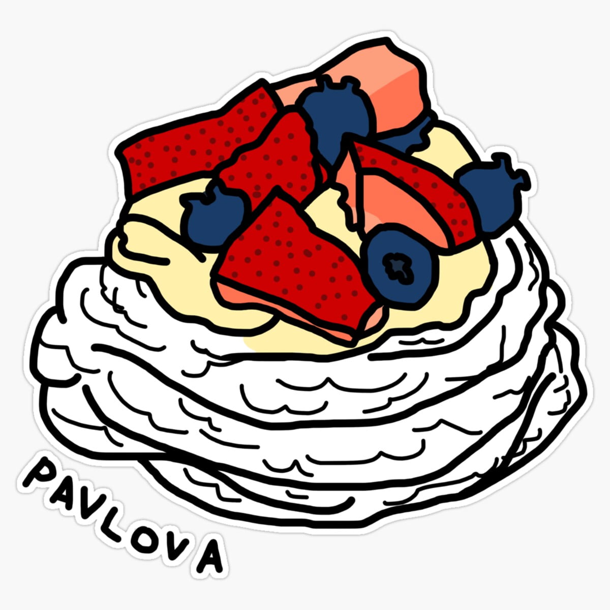 Maneki Pavlova Dessert Aussie Kiwi Strawberry Blueberry Sweets Cake Er ...