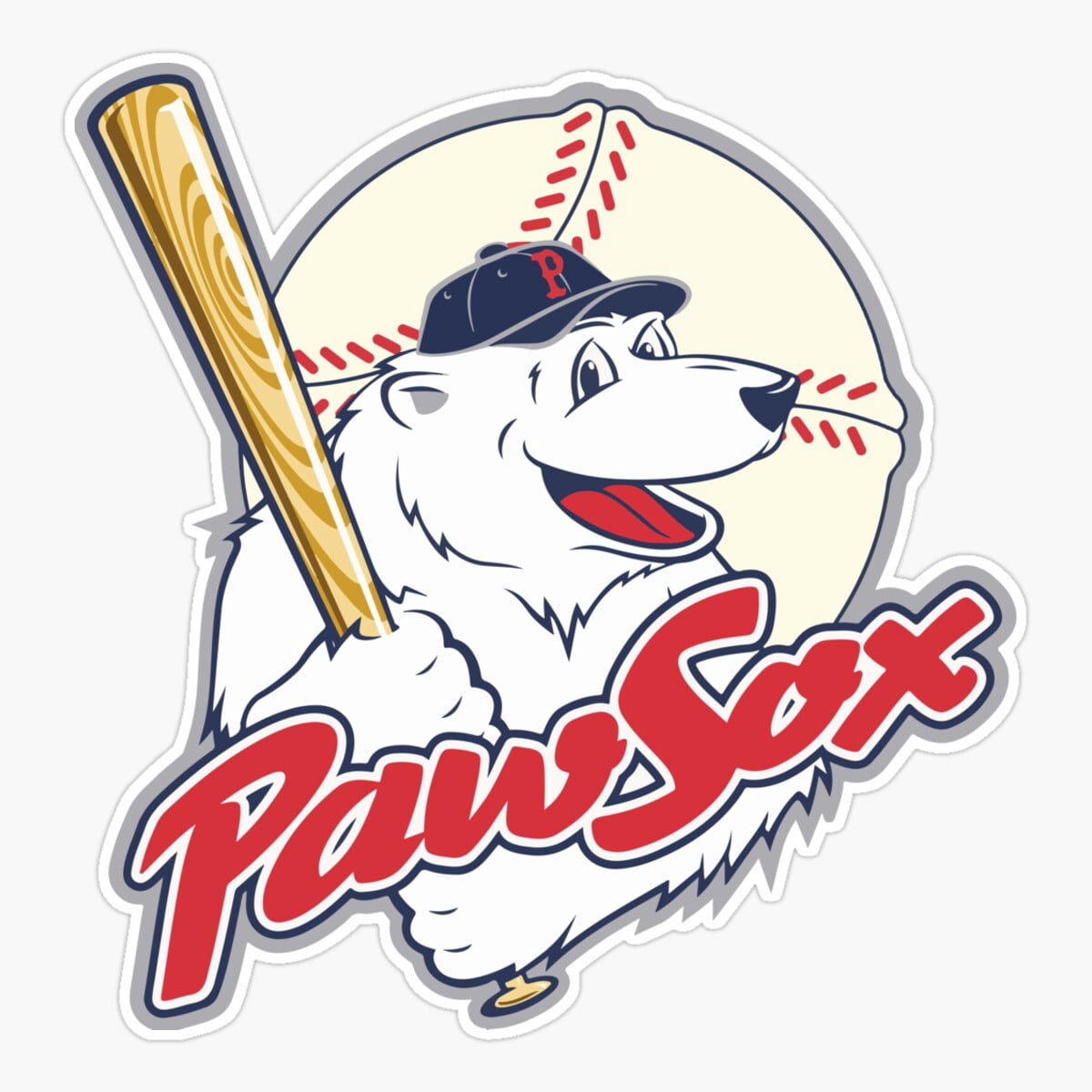Maneki Pawtucket Paw Sox Sticker, Phone Decal Water Bottle Stickers Car ...
