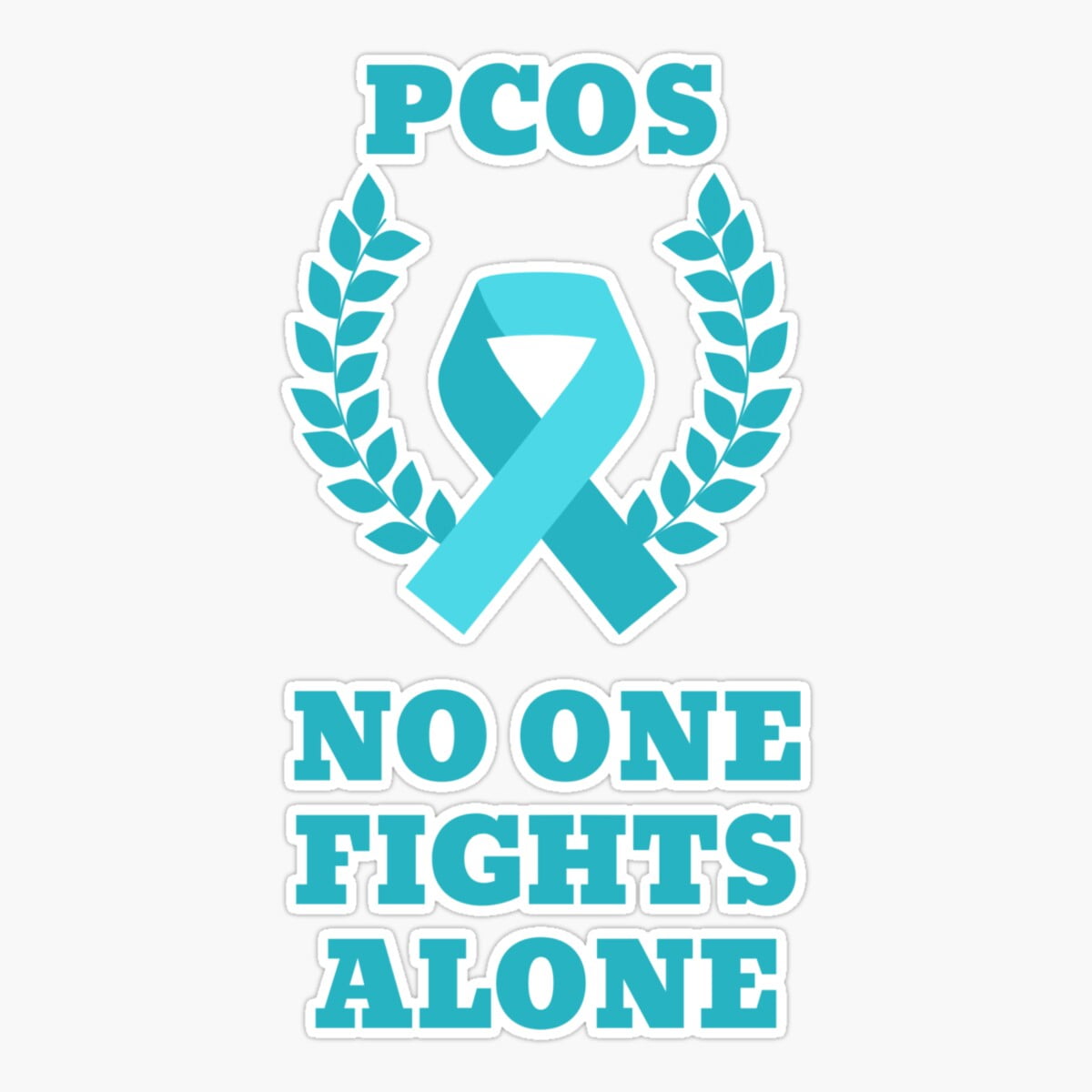 Maneki Pcos No One Fights Alone Er, Phone Decal Water Bottle Stickers ...