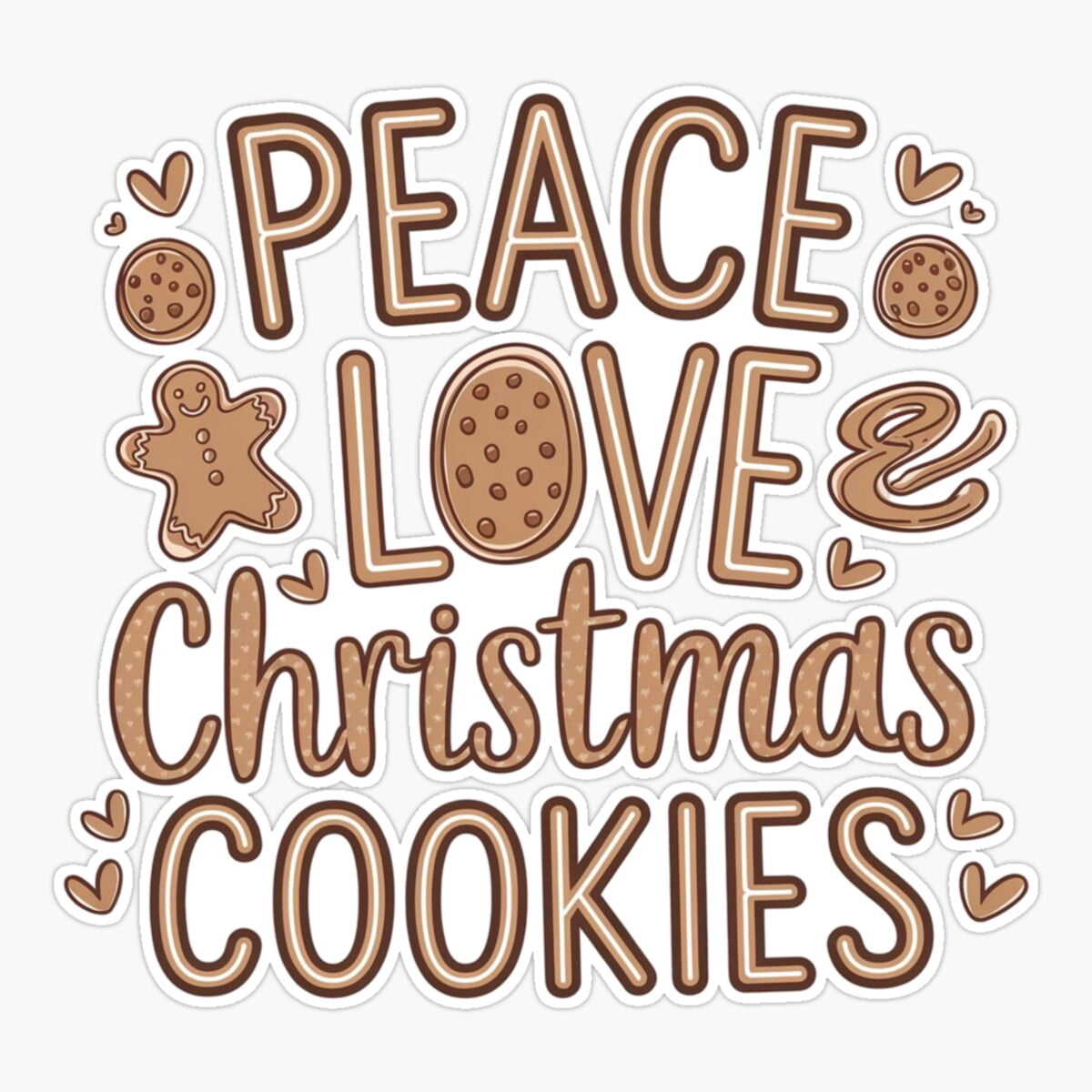 Maneki Peace, Love, & Cookies Sticker, Phone Decal Water Bottle ...