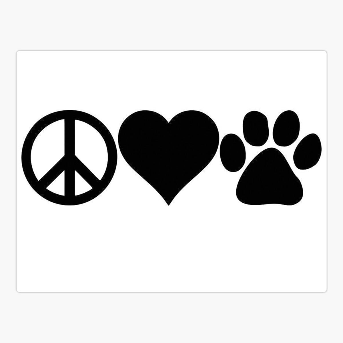 Maneki Peace Love Dog Paw Er, Phone Decal Water Bottle Stickers Car ...
