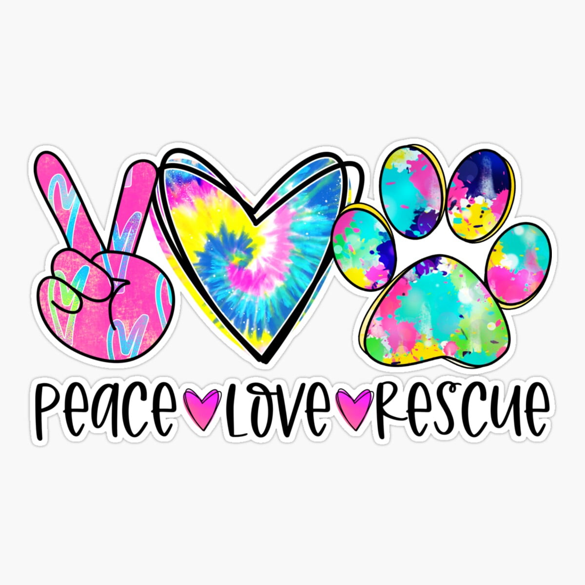 Maneki Peace Love Rescue Sticker, Phone Decal Water Bottle Stickers Car ...