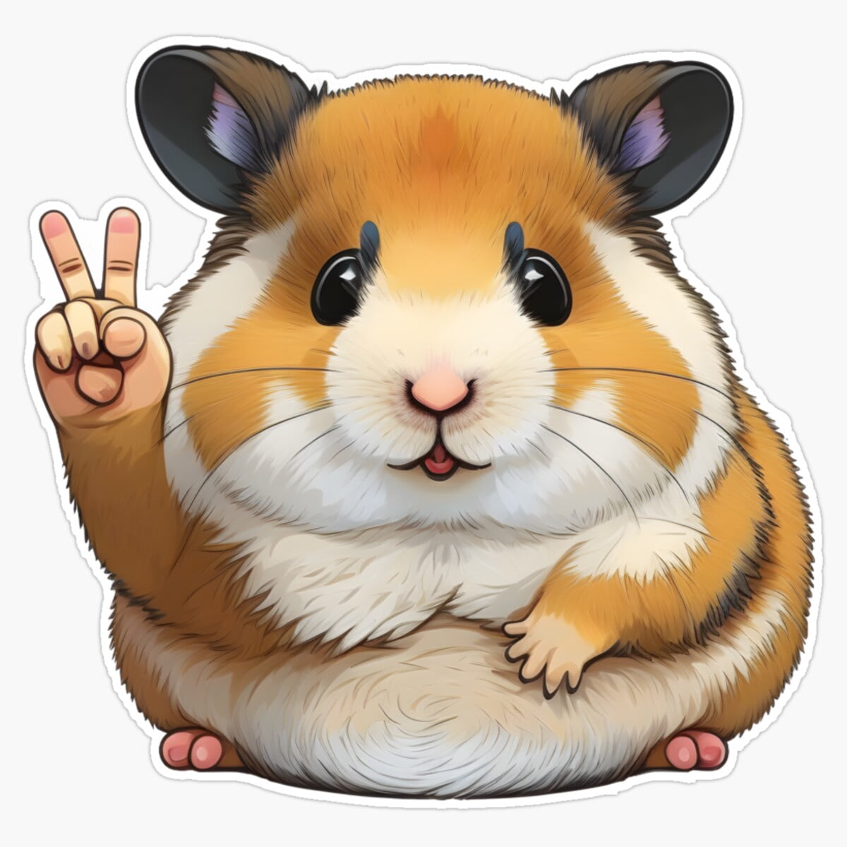 Maneki Peace Out Hamster Er, Phone Decal Water Bottle Stickers Car ...