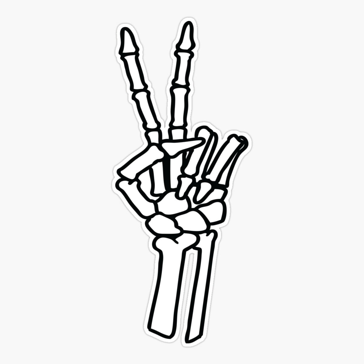 Maneki Peace Out Skeleton Hand Er, Phone Decal Water Bottle Stickers ...