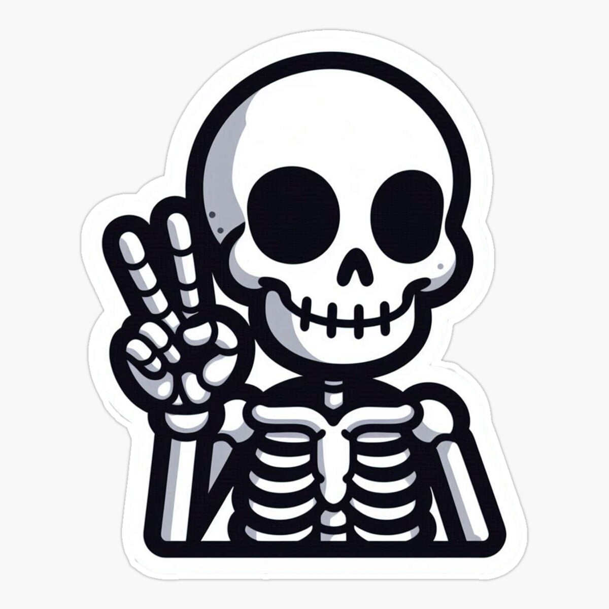 Maneki Peace Sign Skeleton. Er, Phone Decal Water Bottle Stickers Car ...