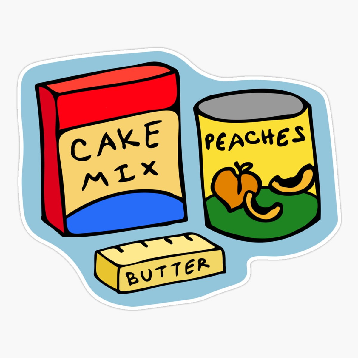 Maneki Peach Dump Cake Sticker, Phone Decal Water Bottle Stickers Car ...