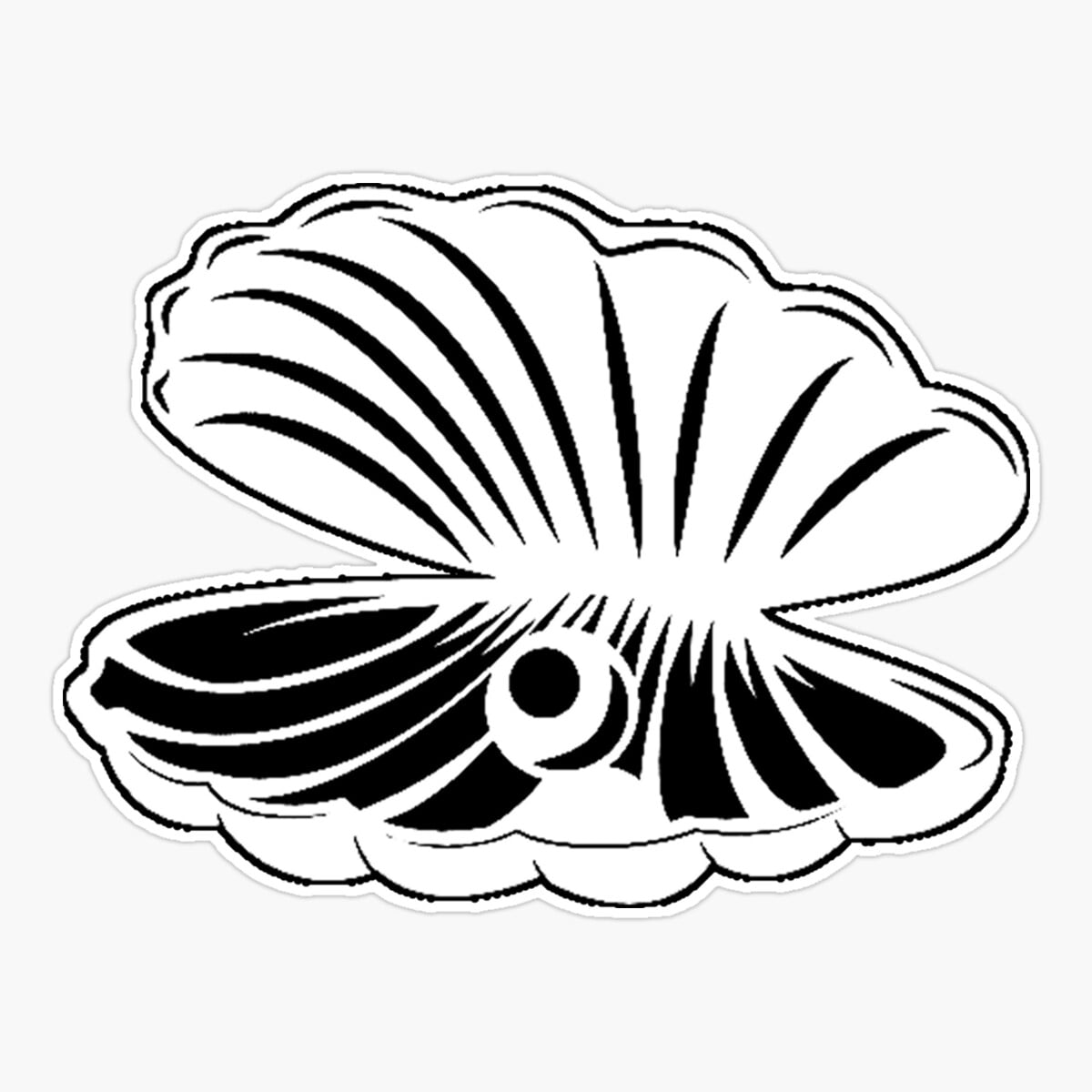 Maneki Pearl Shellfish Y2K Italy Preppy Sticker, Phone Decal Water ...