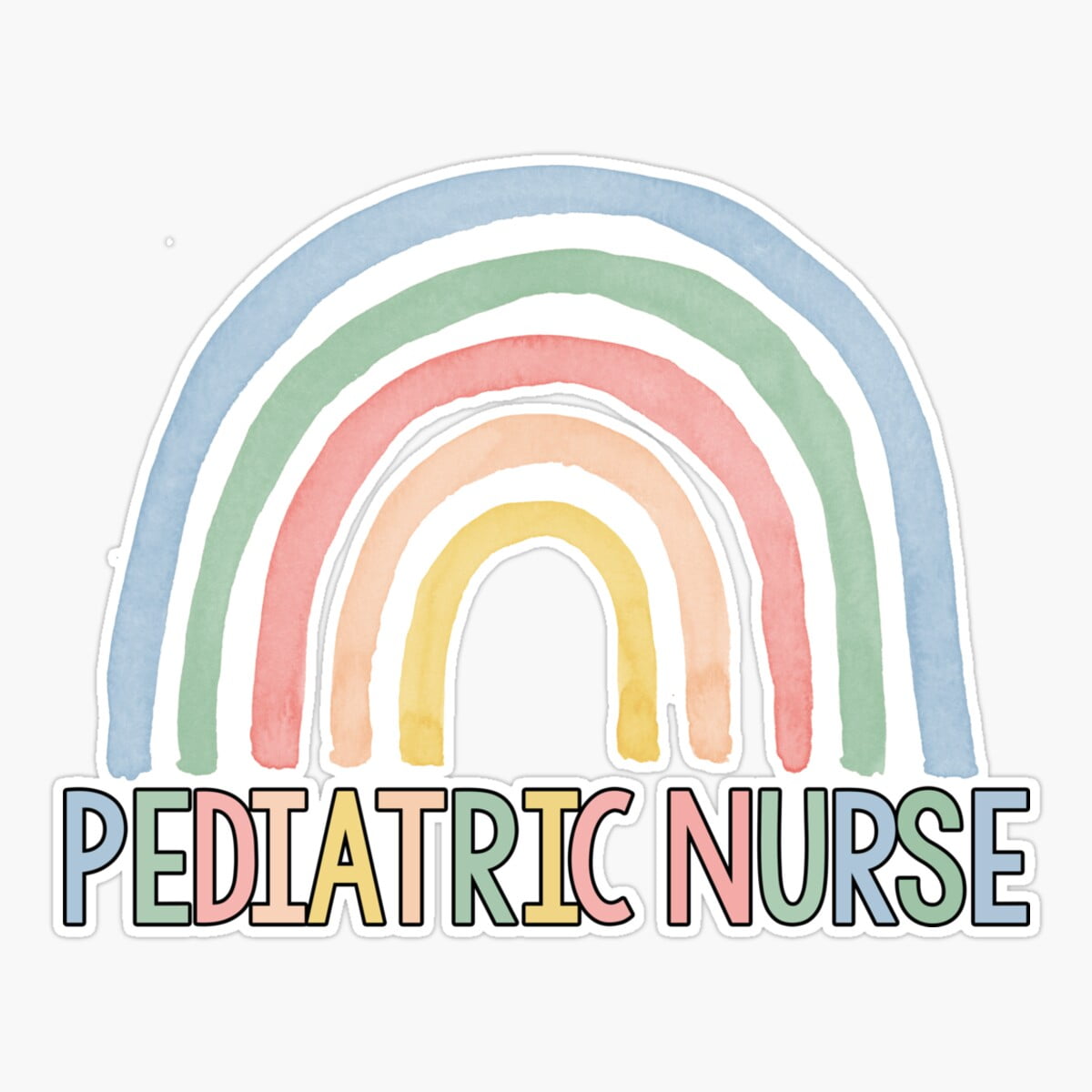 Maneki Pediatric Nurse Gift Pediatric Nurse Rainbow Er, Phone Decal ...