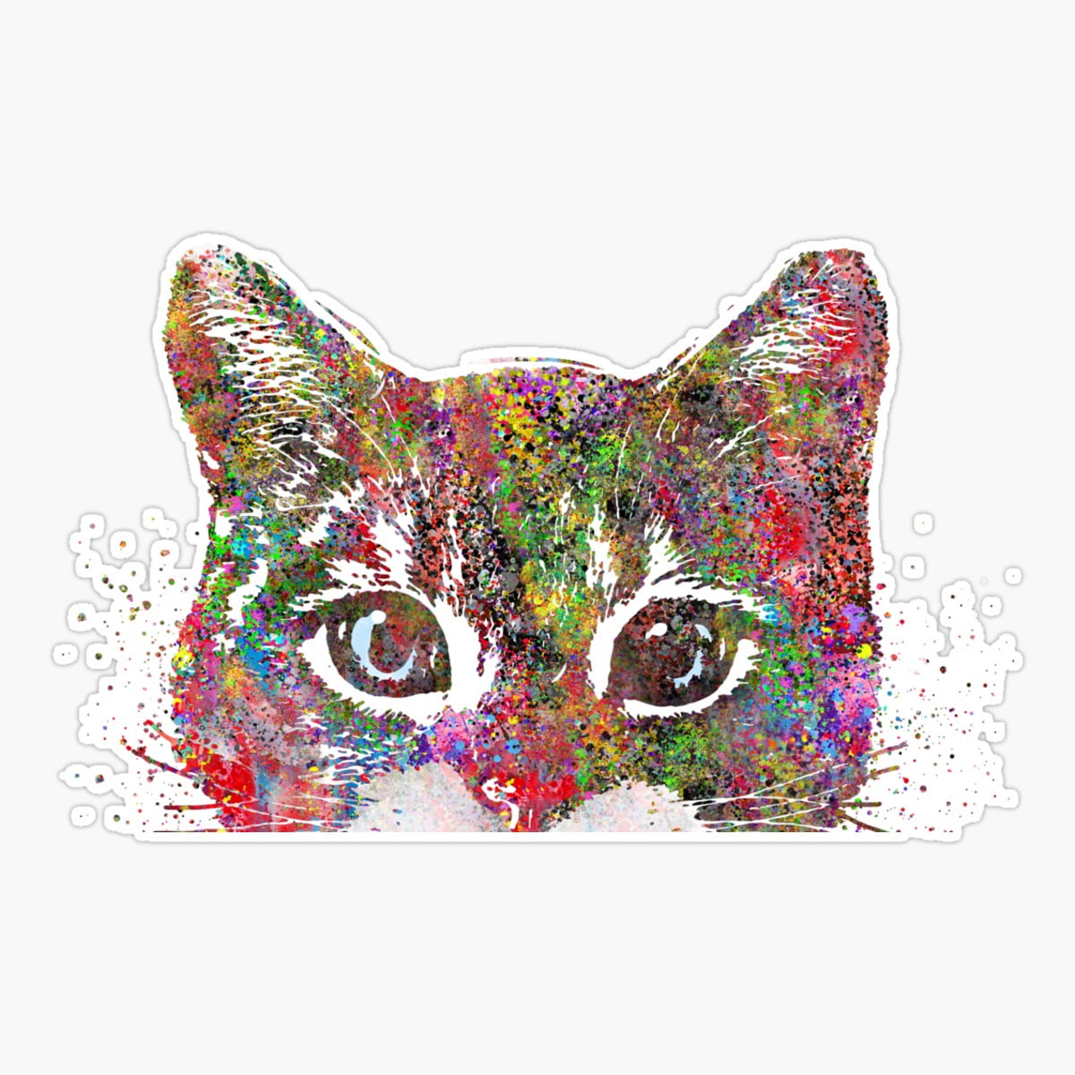 Maneki Peeking Cat Sticker, Phone Decal Water Bottle Stickers Car ...