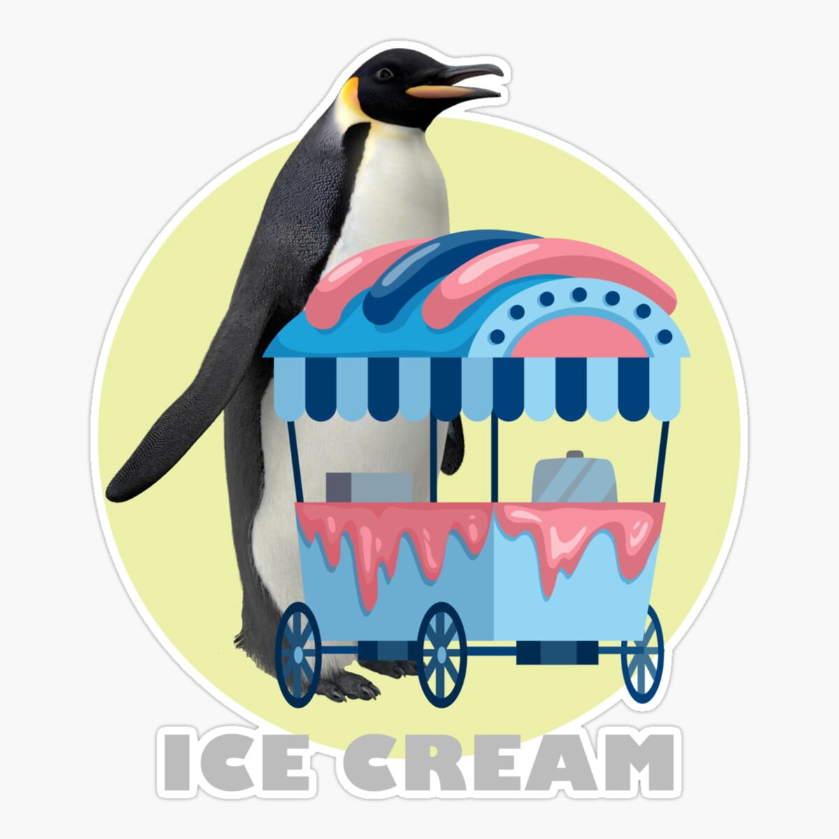 Maneki Penguin Ice Cream Sticker, Phone Decal Water Bottle Stickers Car ...