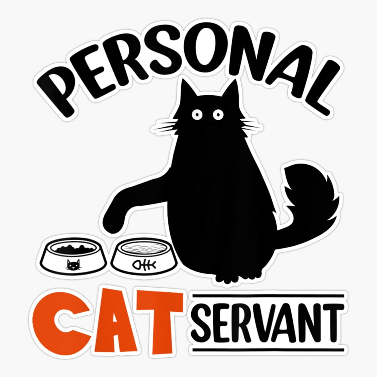 Maneki Personal Cat Servant Unny Cat Lover Design Sticker, Phone Decal ...