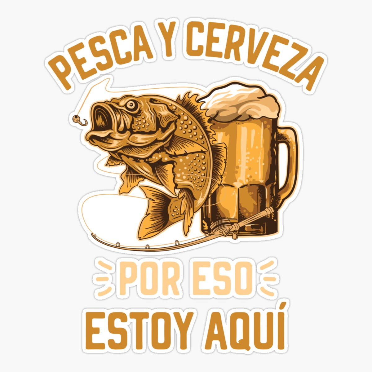 Maneki Pesca Y Cerveza Ishing And Beer Unny Isherman Er, Phone Decal ...