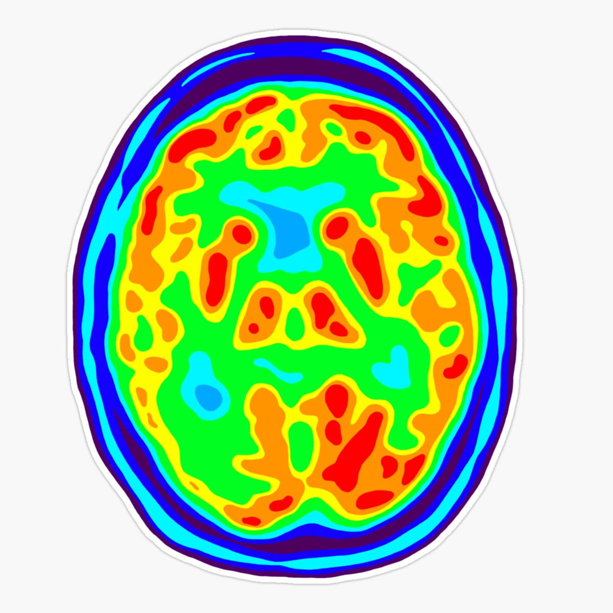 Maneki Pet Scan Of Healthy Brain Er, Phone Decal Water Bottle Stickers ...