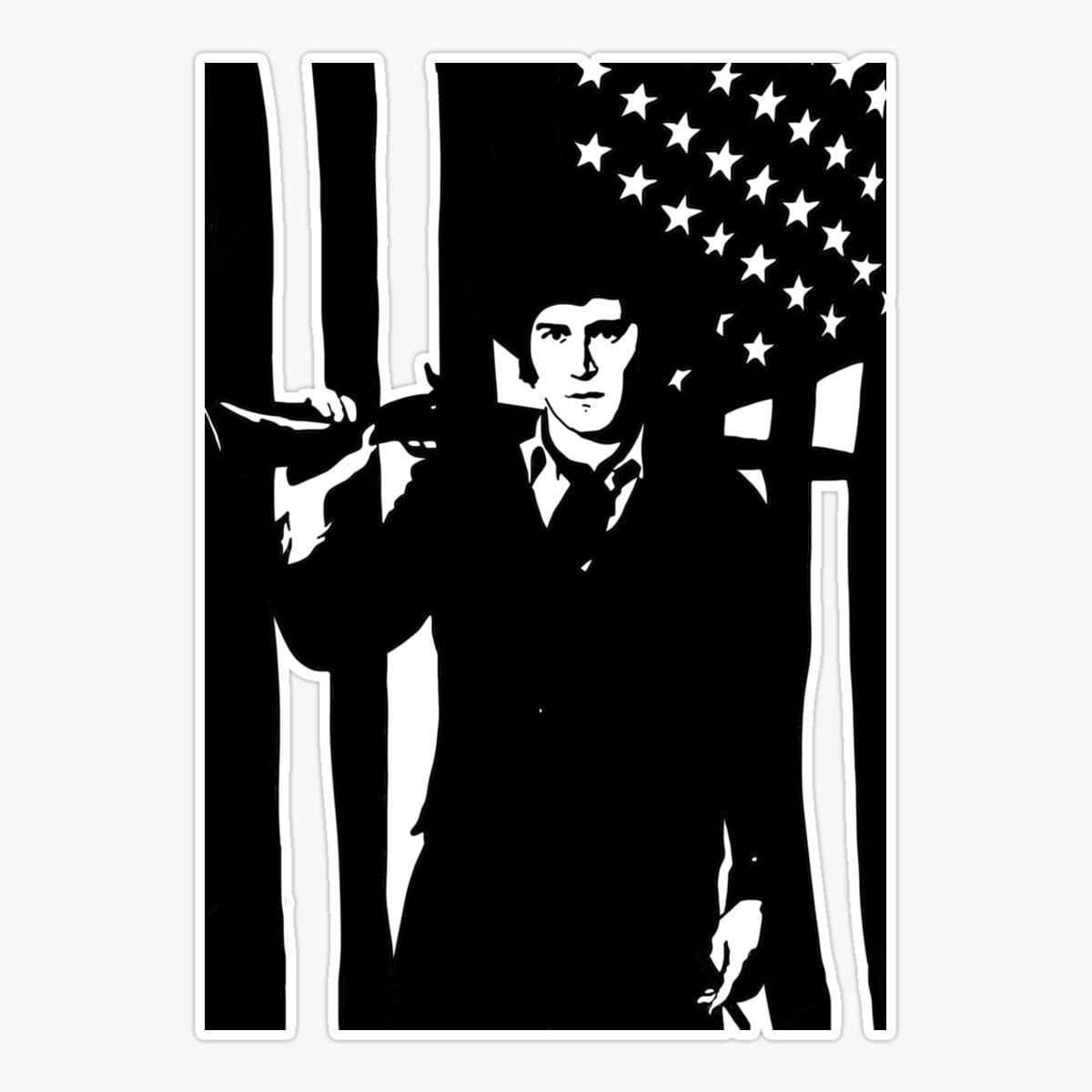 Maneki Phil Ochs American Flag Er, Phone Decal Water Bottle Stickers ...