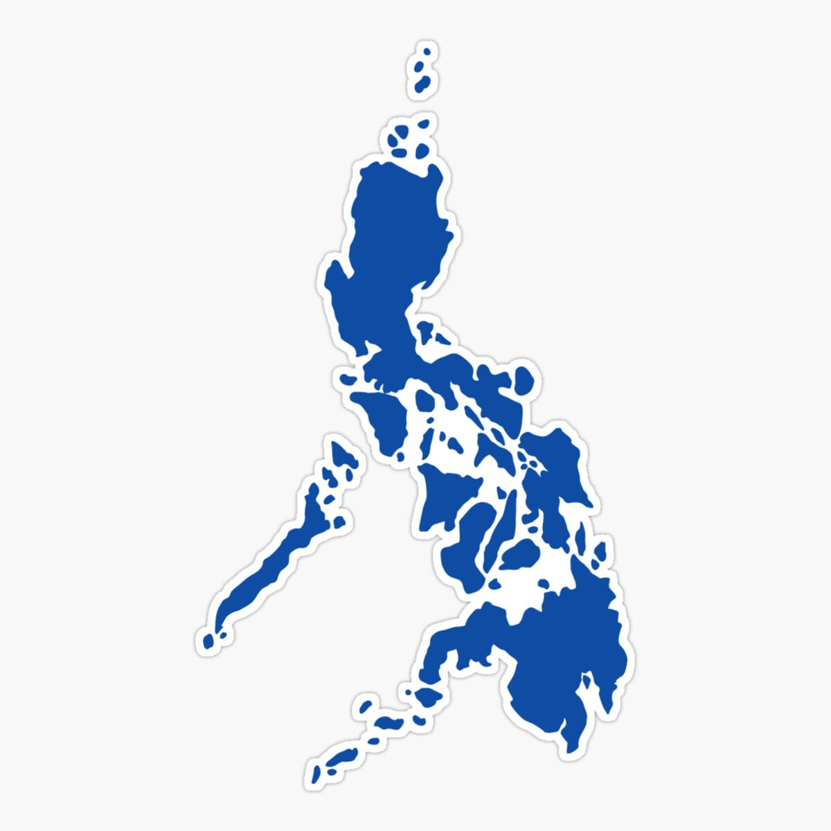Maneki Philippine Map Blue Sticker, Phone Decal Water Bottle Stickers ...