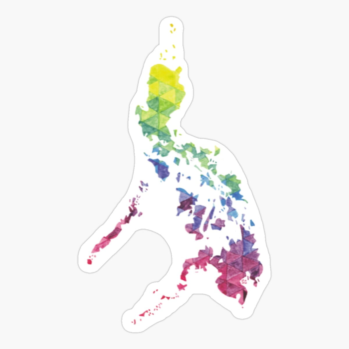 Maneki Philippines Map Sticker Sticker, Phone Decal Water Bottle ...