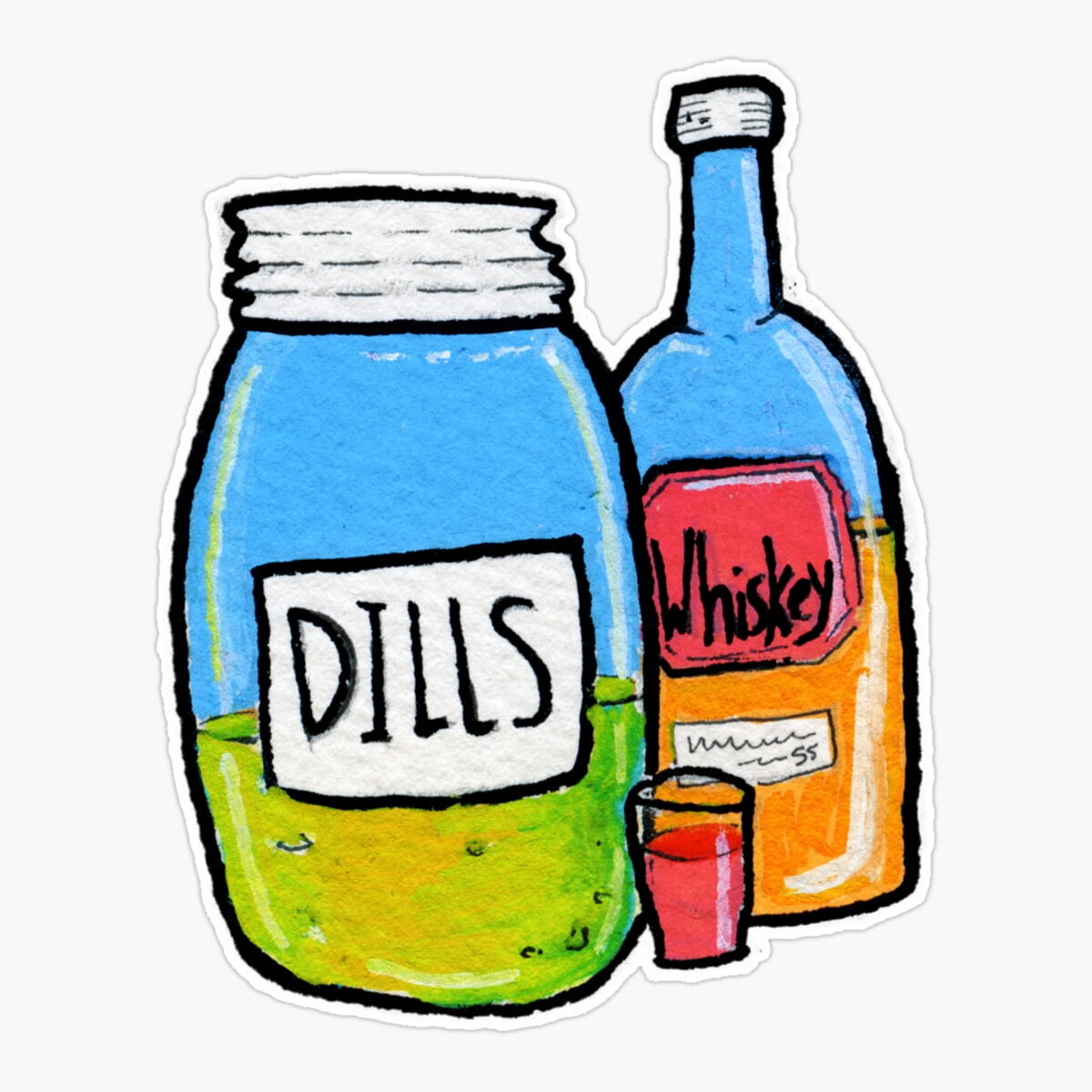 Maneki Pickle Back Shots Er, Phone Decal Water Bottle Stickers Car ...