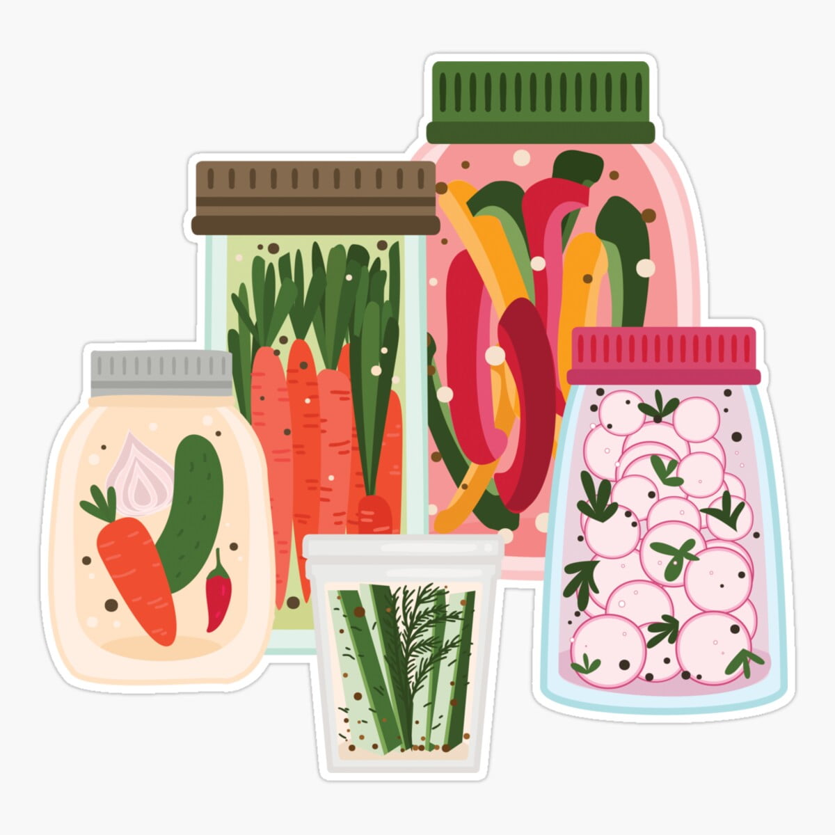 Maneki Pickle In Jars Sticker, Phone Decal Water Bottle Stickers Car ...