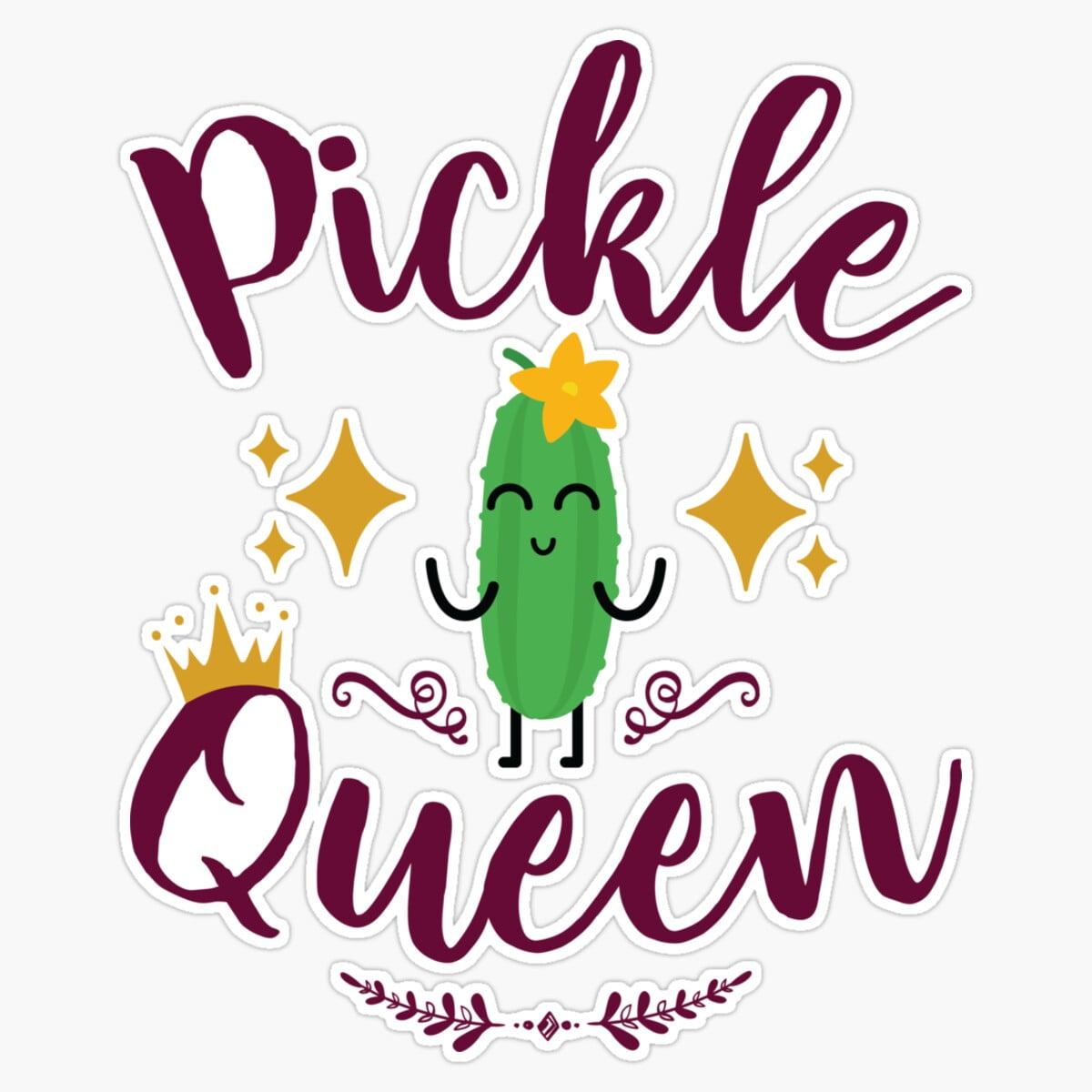 Maneki Pickle Queen Er, Phone Decal Water Bottle Stickers Car Decals ...