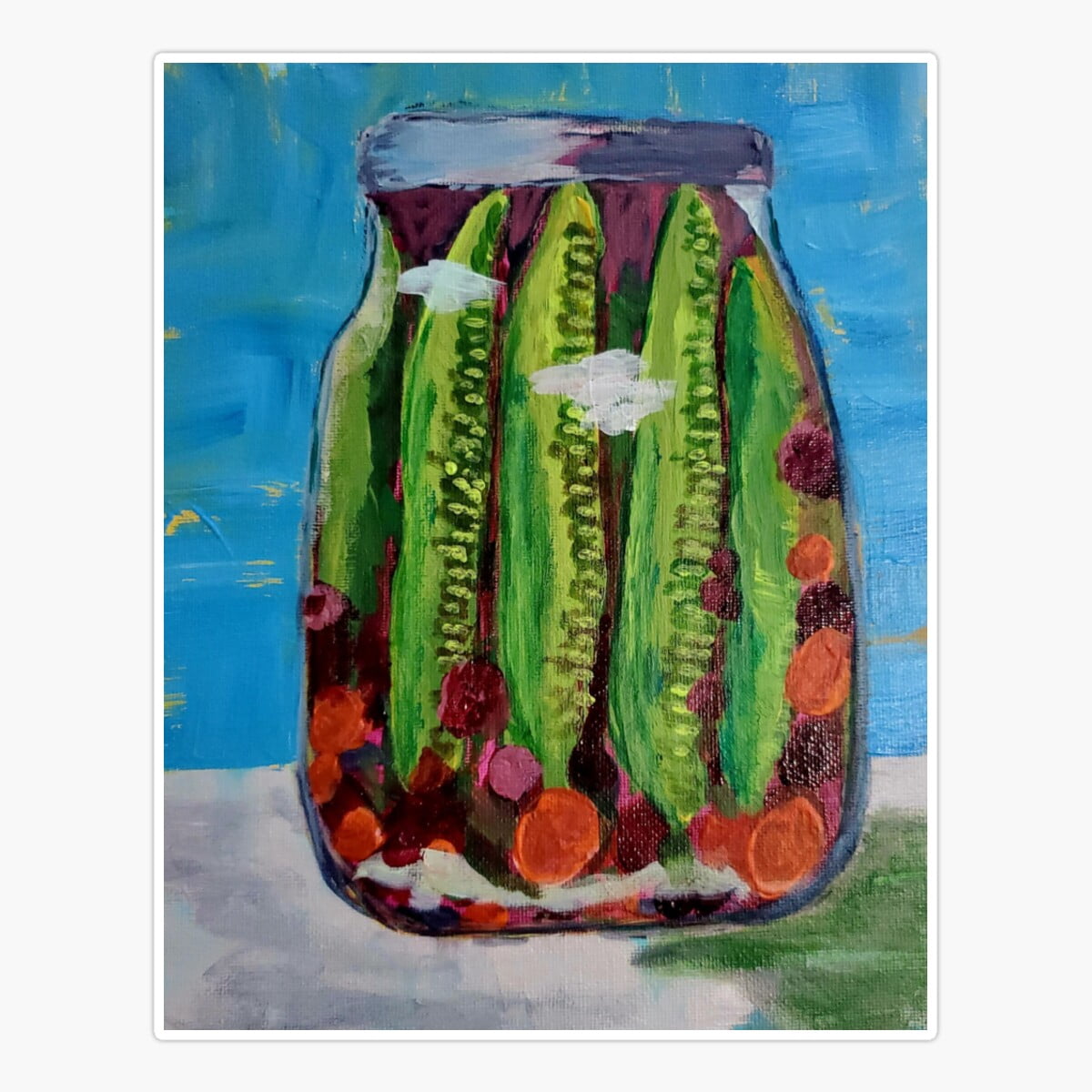 Maneki Pickles In A Jar Sticker, Phone Decal Water Bottle Stickers Car ...