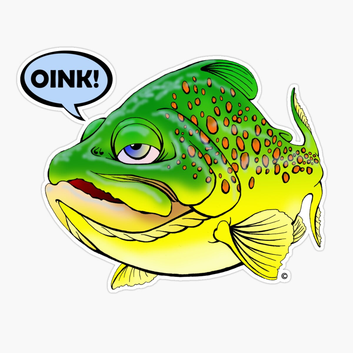 Maneki Pig Trout Er, Phone Decal Water Bottle Stickers Car Decals ...