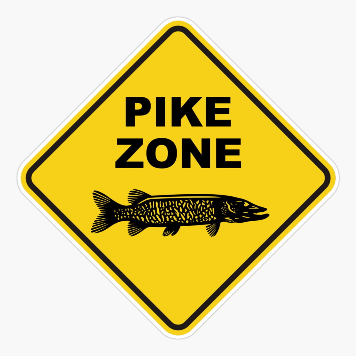 Maneki Pike Ishing Zone Sign Er, Phone Decal Water Bottle Stickers Car ...