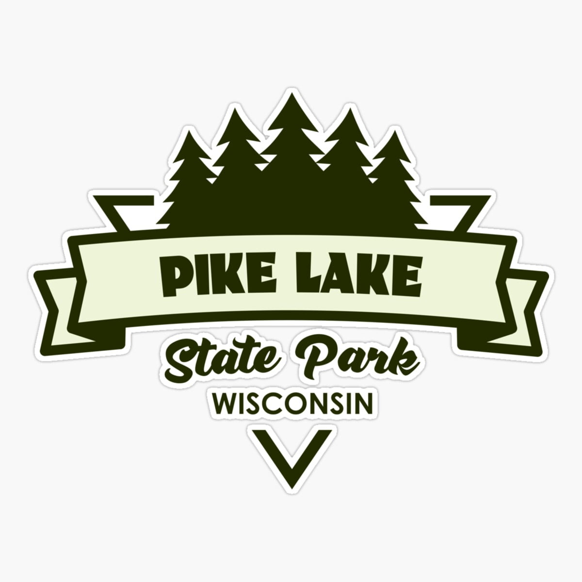 Maneki Pike Lake State Park Wisconsin Trees And Ribbon Er, Phone Decal ...