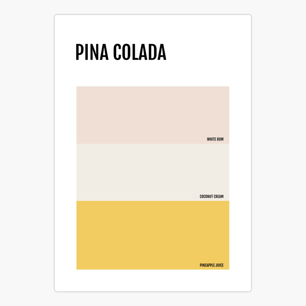 Maneki Pina Colada 01 - Simple Mid-Century Modern Sunrise Sticker ...