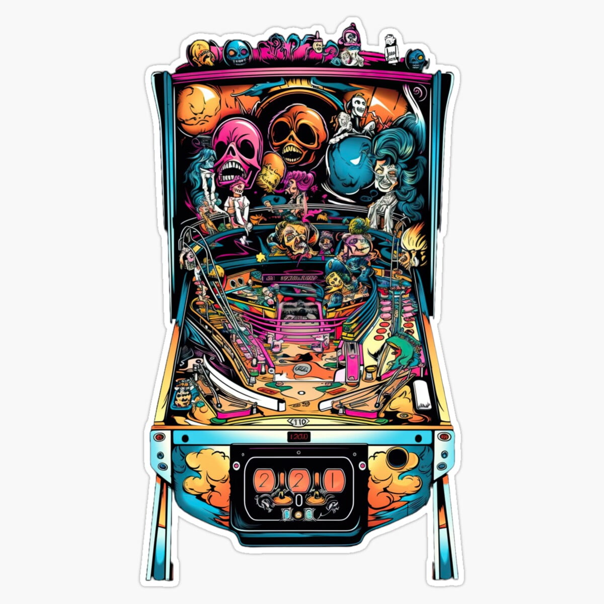 Maneki Pinball Machine - Retro 80S Pinball Arcade Er, Phone Decal Water ...