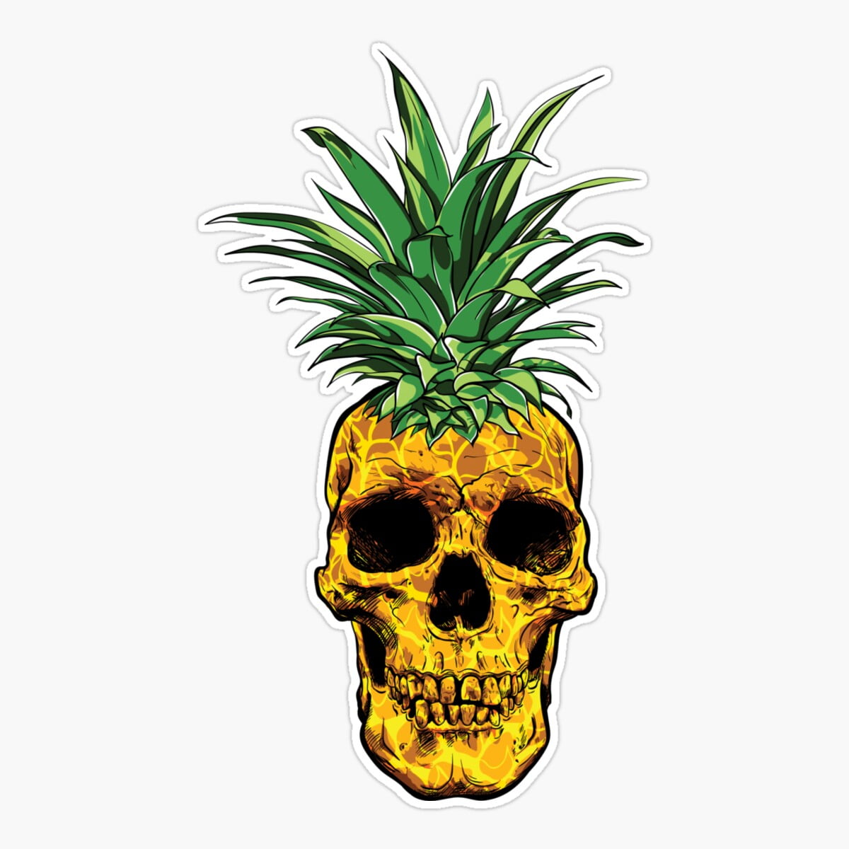 Maneki Pineapple Head Skull Head Skeleton Unny Pineapple Git Er, Phone ...