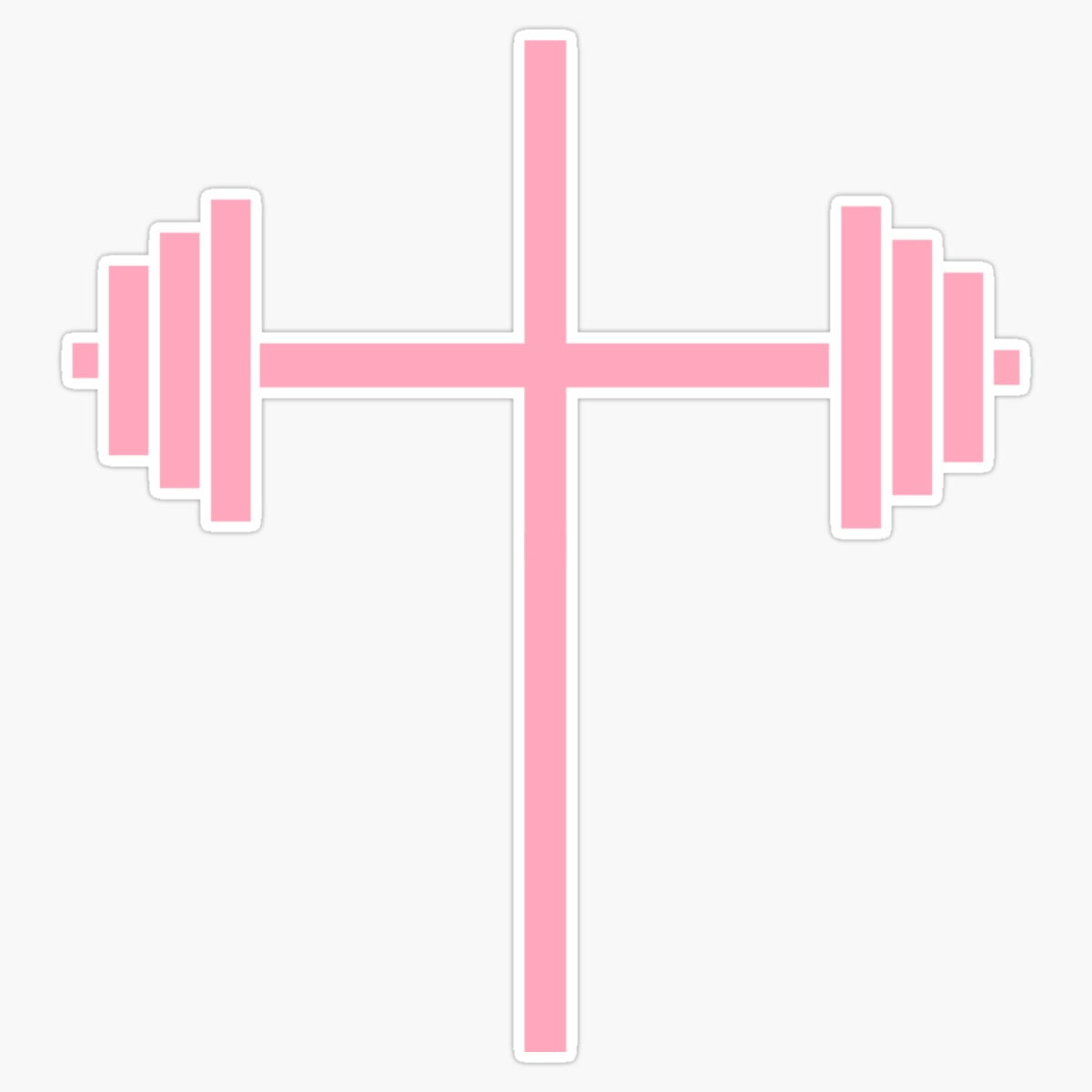 Maneki Pink Barbell Weight Cross Er, Phone Decal Water Bottle Stickers ...