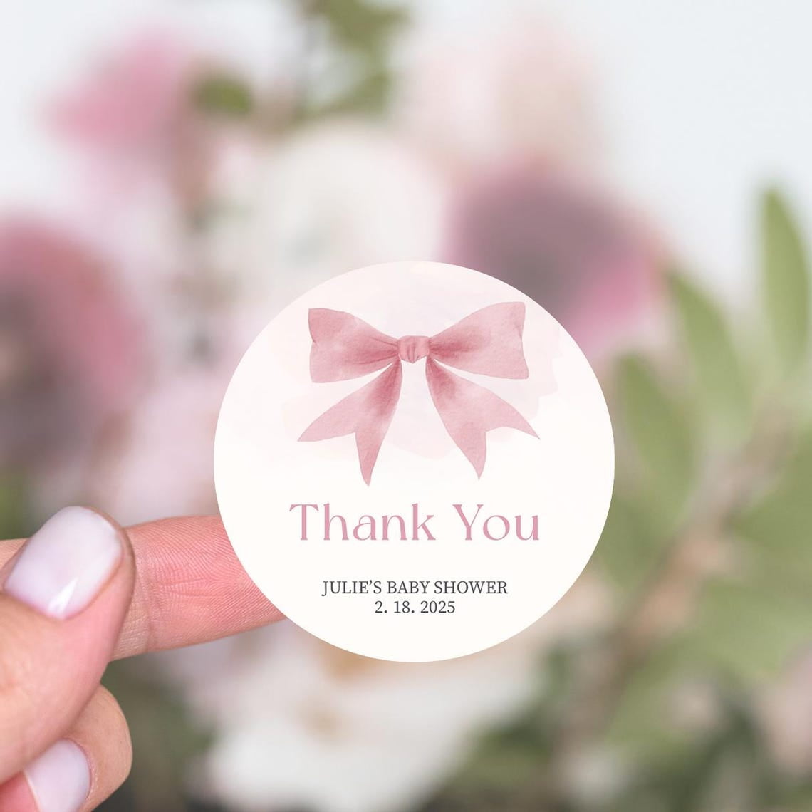 StickerCraft Pink Bow Baby Shower Ers, Thank You Ers Baby Shower Girl ...