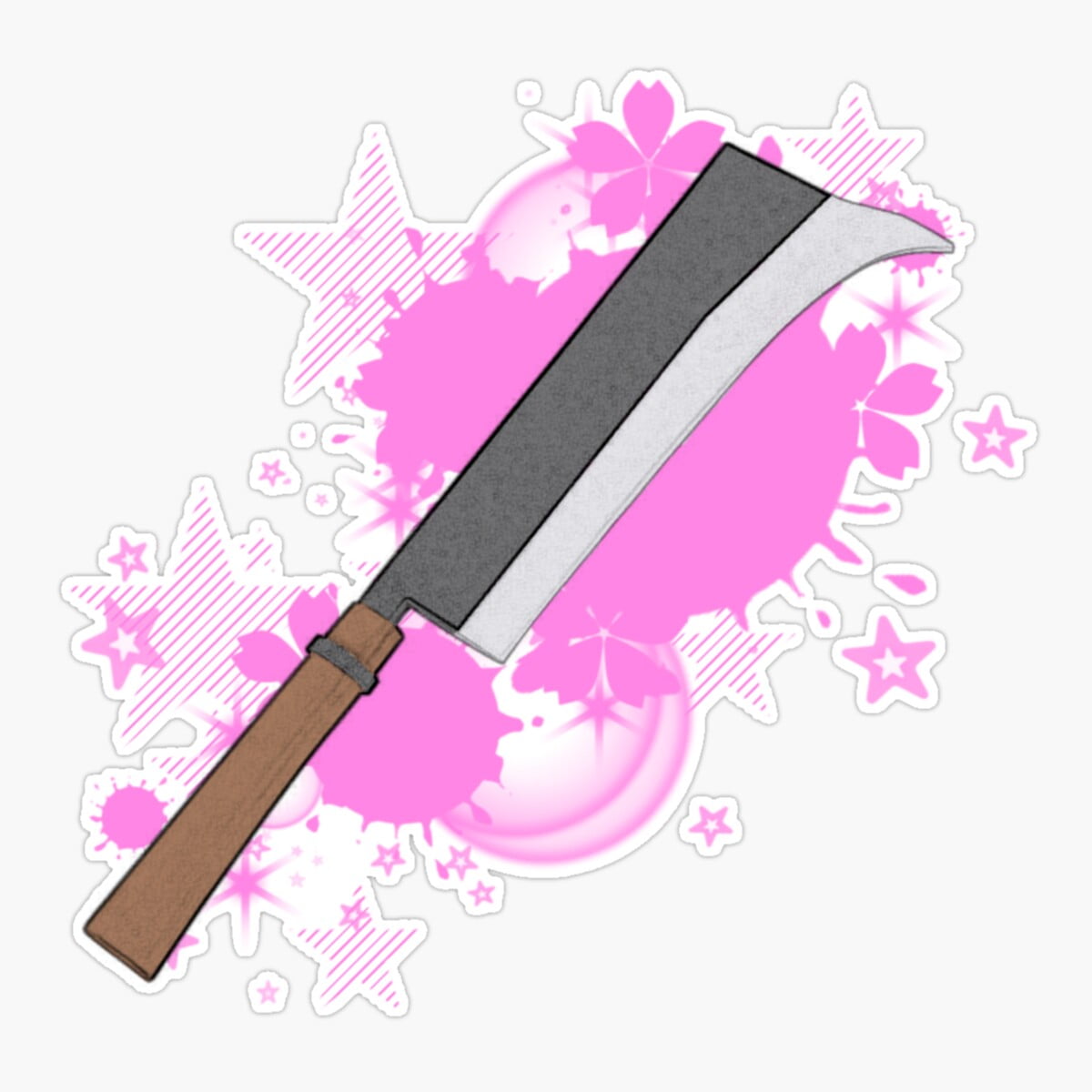 Maneki Pink Cleaver Hatchet Sticker, Phone Decal Water Bottle Stickers ...