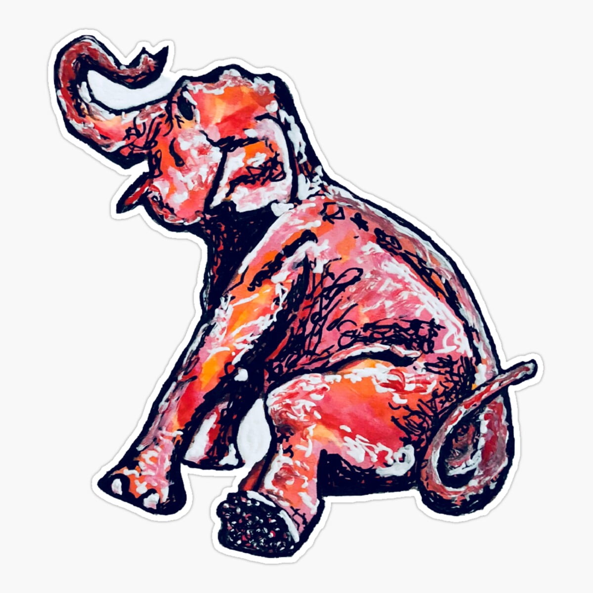 Maneki Pink Elephant Er, Phone Decal Water Bottle Stickers Car Decals ...