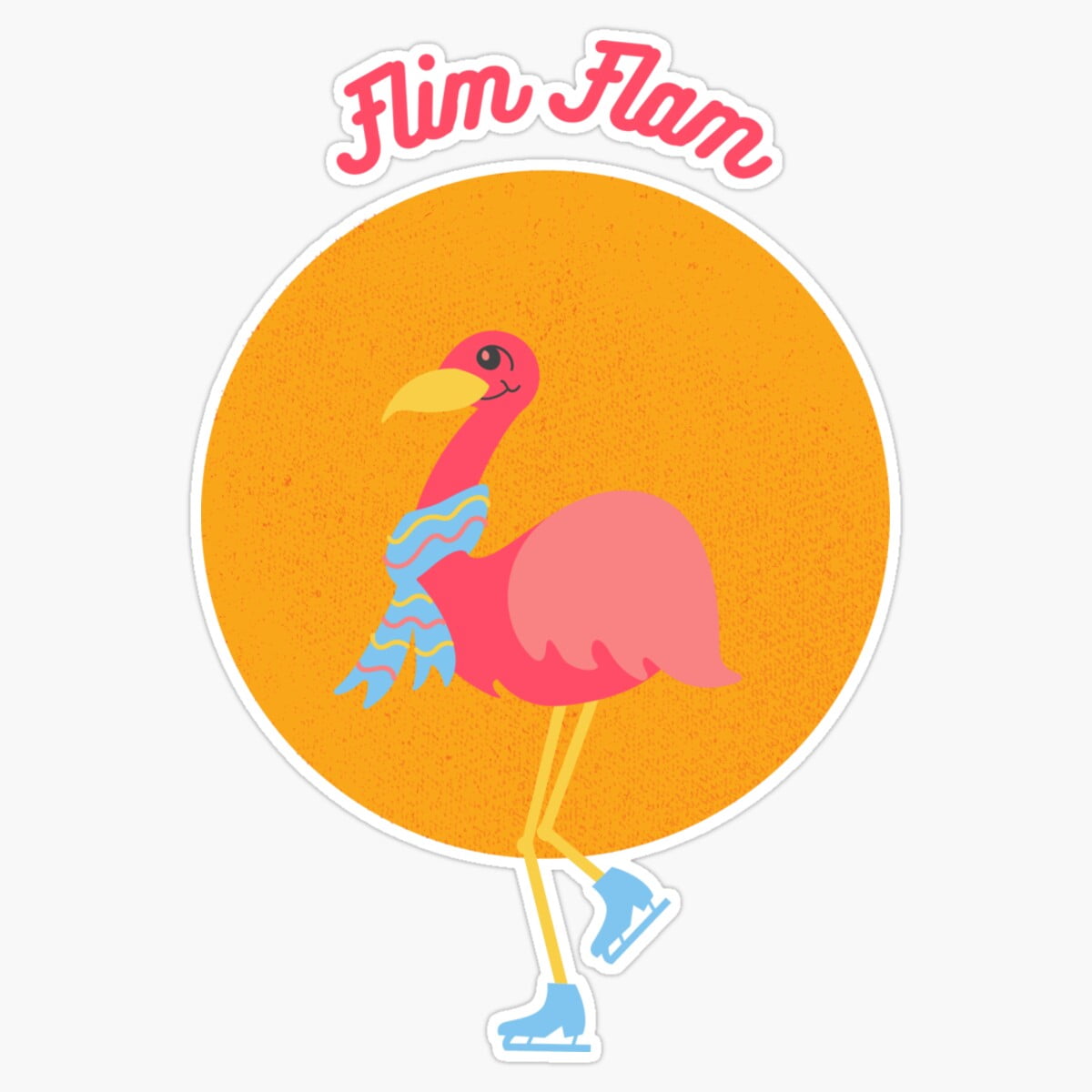 Maneki Pink Flamingo On Skates, Flim Flam Er, Phone Decal Water Bottle ...