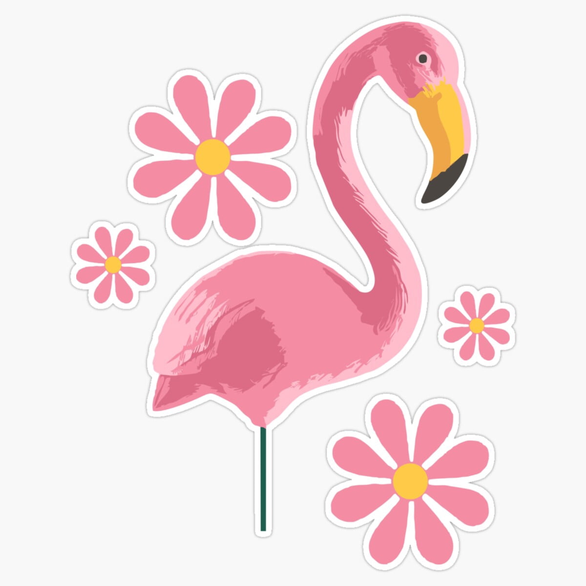 Maneki Pink Flamingo Party Er, Phone Decal Water Bottle Stickers Car ...