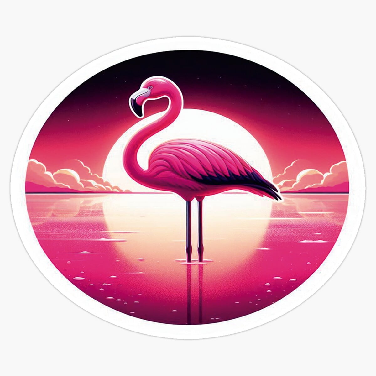 Maneki Pink Flamingo At Sunset: Captivating Lagoon Scene Perfect For ...