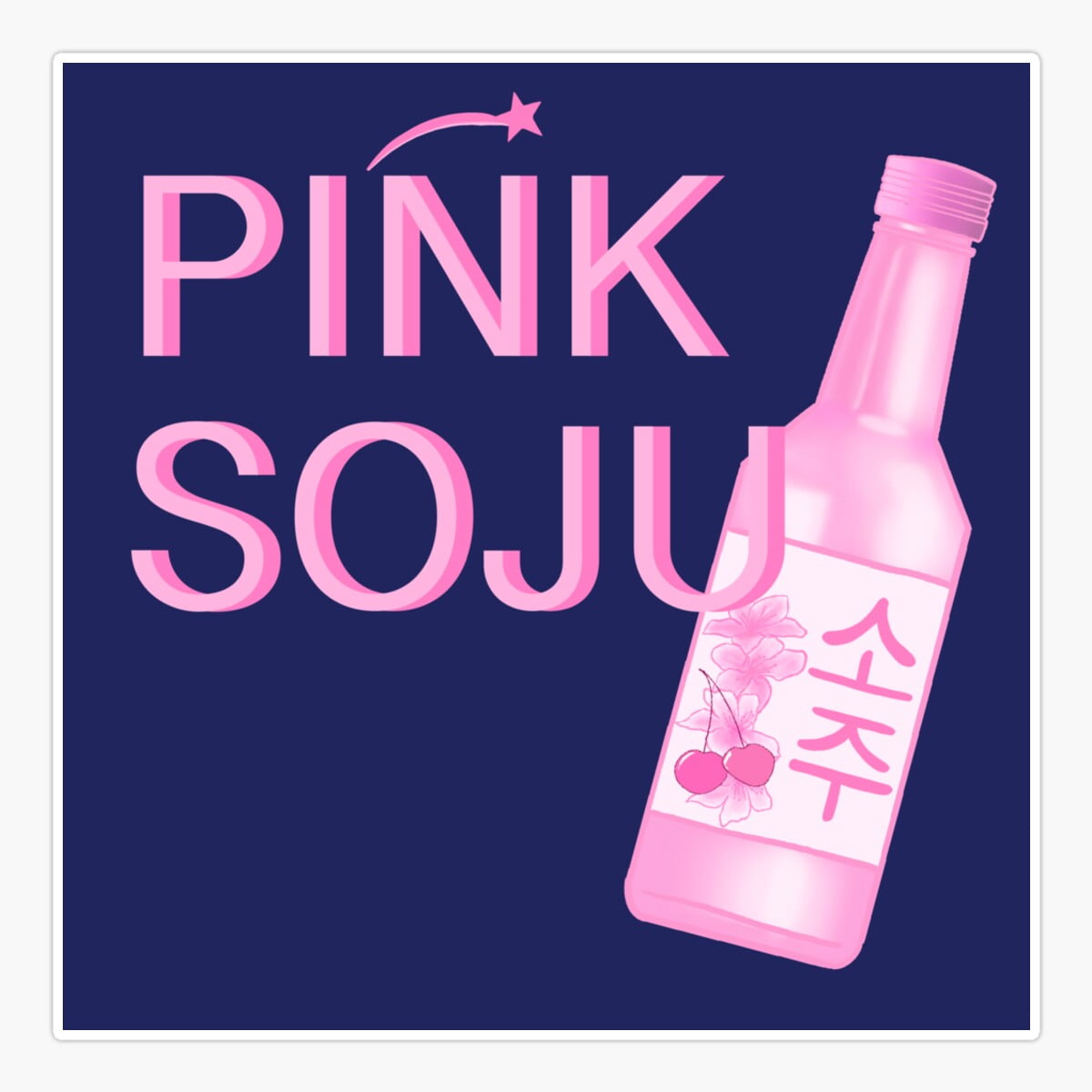 Maneki Pink Soju Cherry Flavoured Korean Pink Soju Bottle Hangul ...