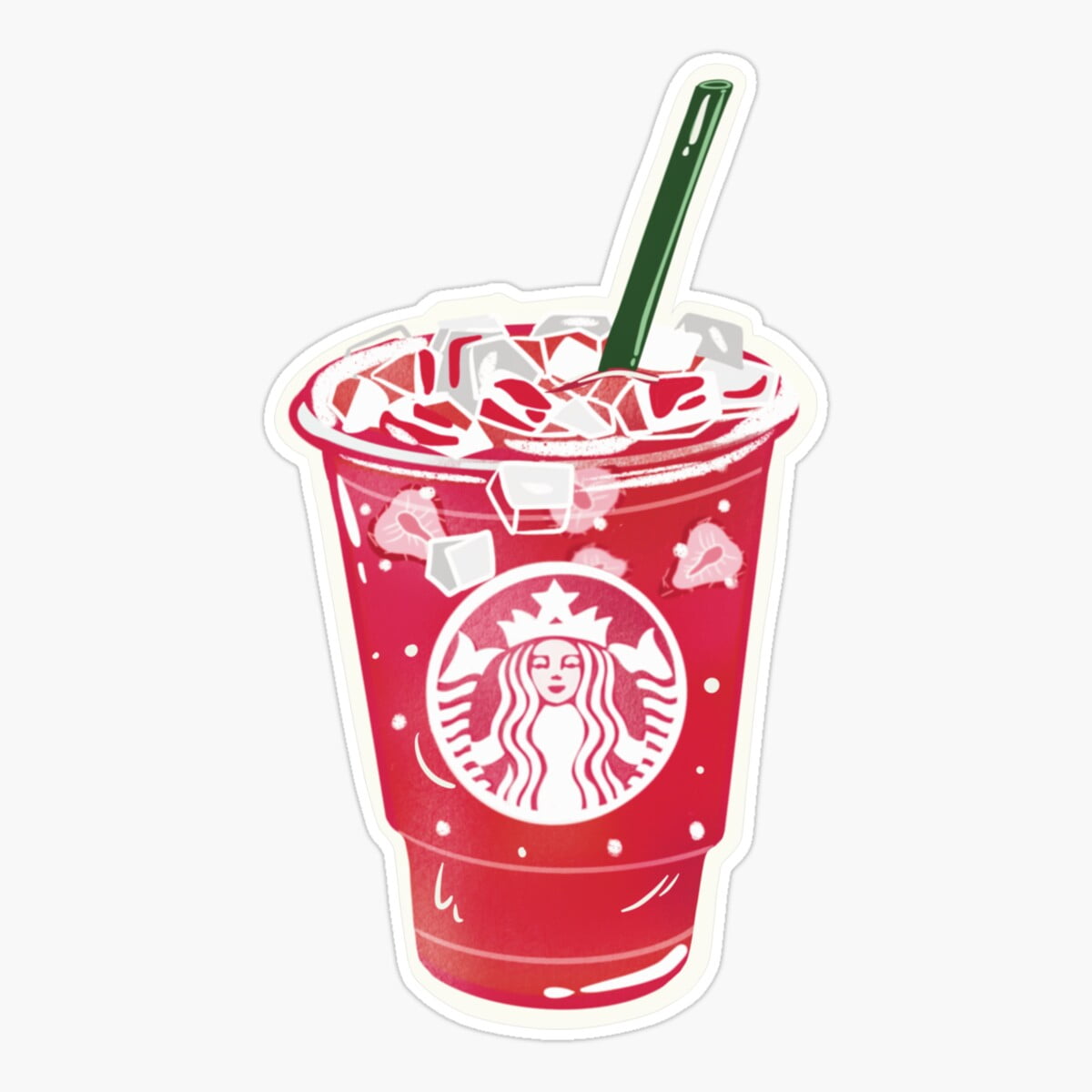 Maneki Pink Starbucks Frappe Er, Phone Decal Water Bottle Stickers Car ...