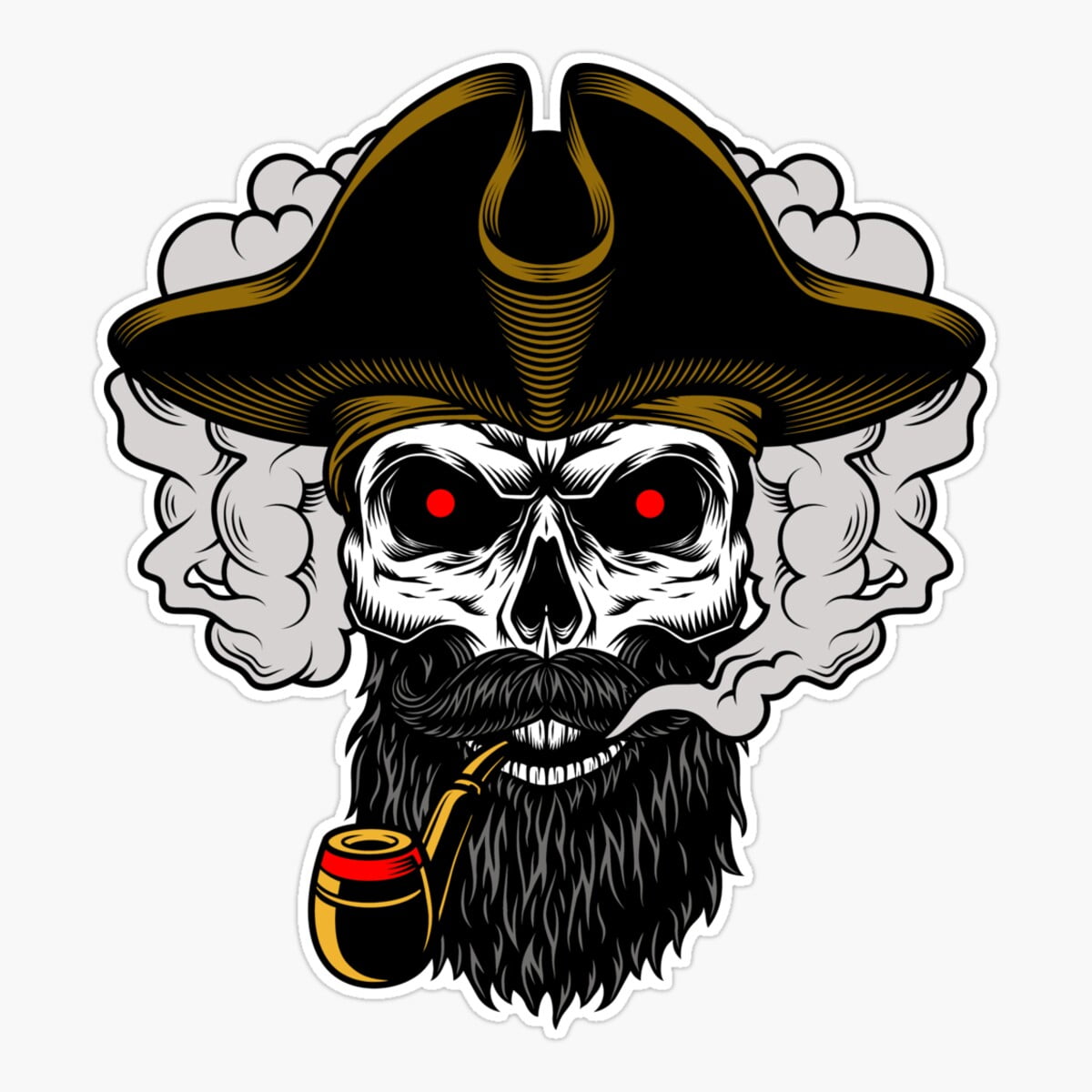 Maneki Pipe Smoking Pirate Er, Phone Decal Water Bottle Stickers Car ...