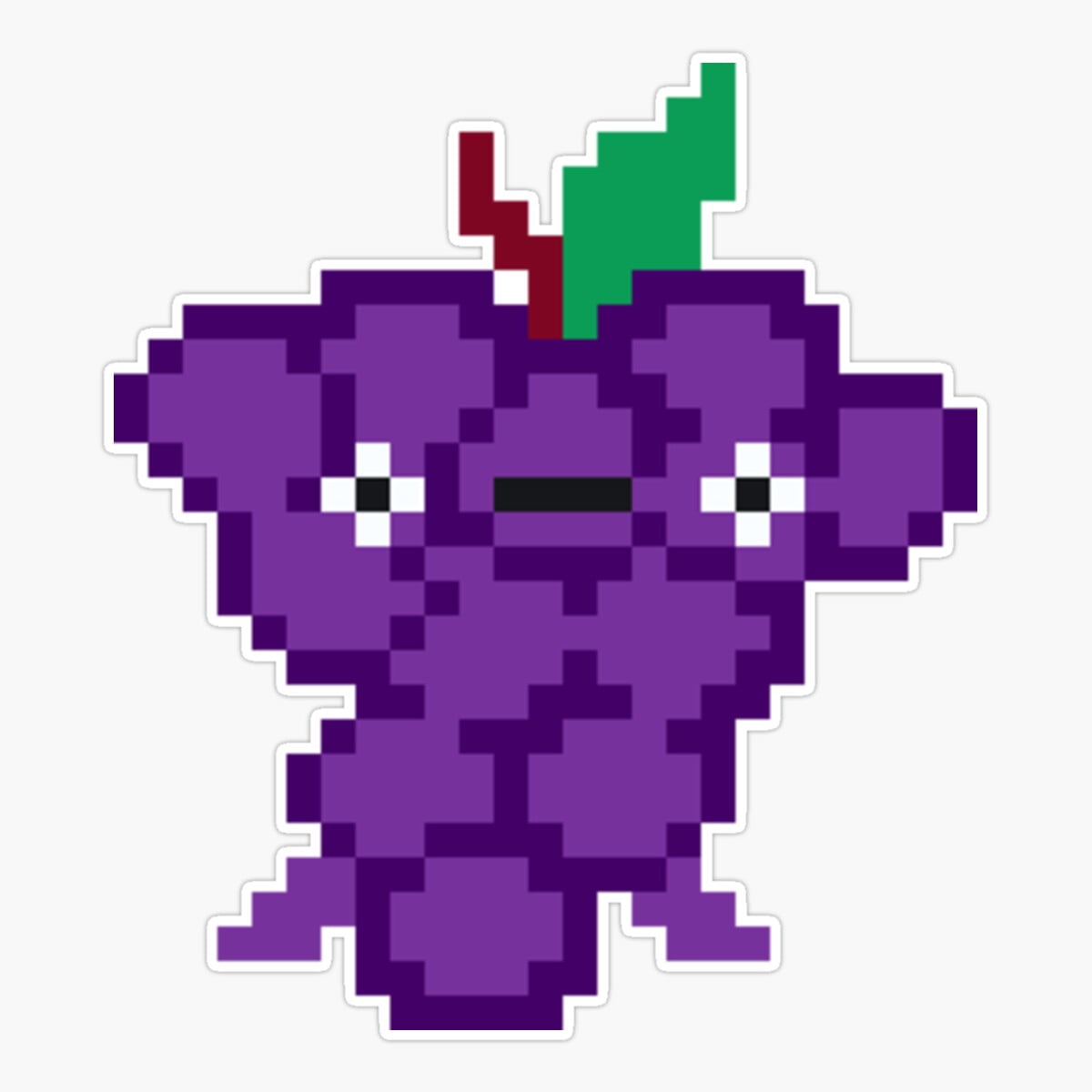 Maneki Pixel Art Fruit Bro - Grapes Er, Phone Decal Water Bottle ...