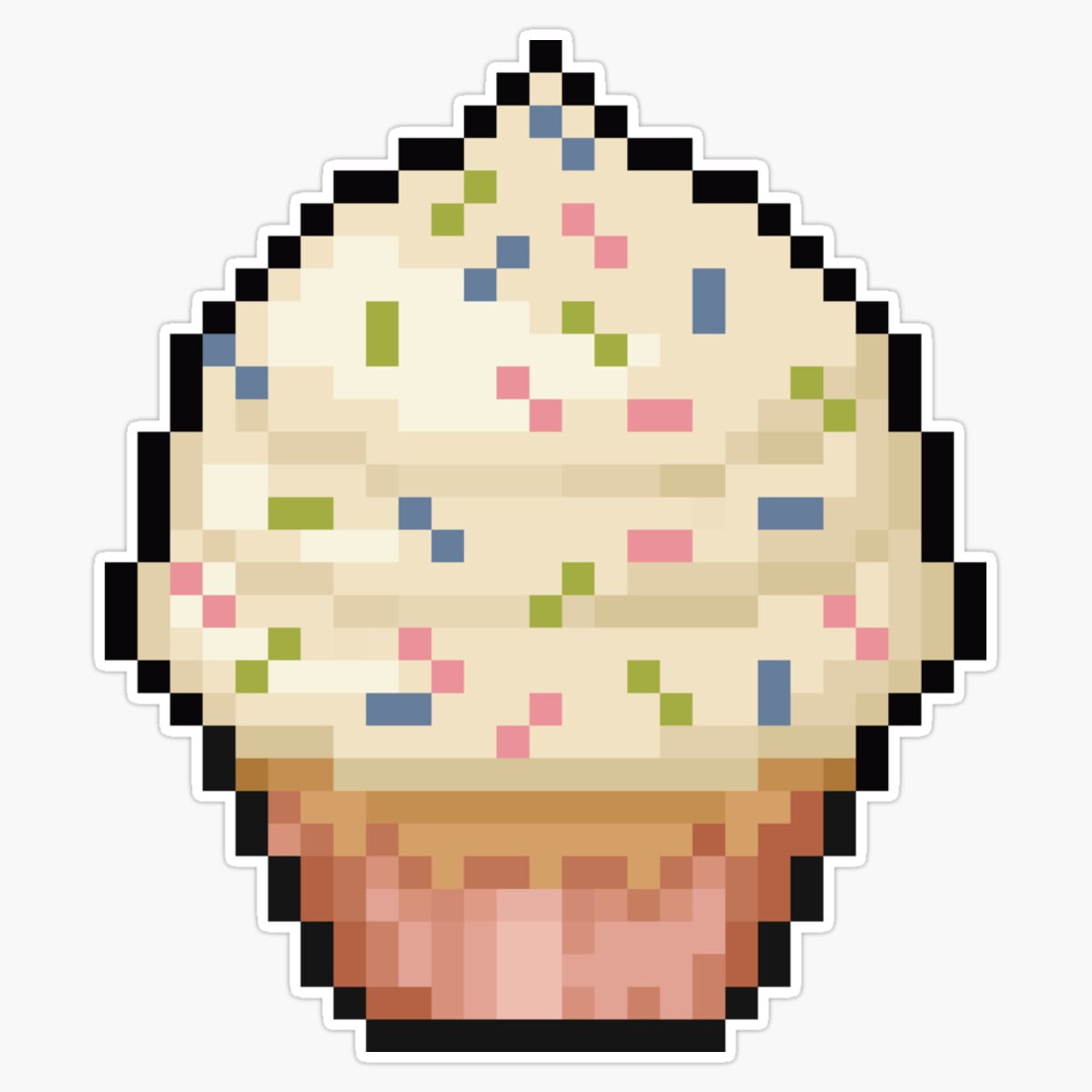 Maneki Pixel Confetti Cupcake Er, Phone Decal Water Bottle Stickers Car ...