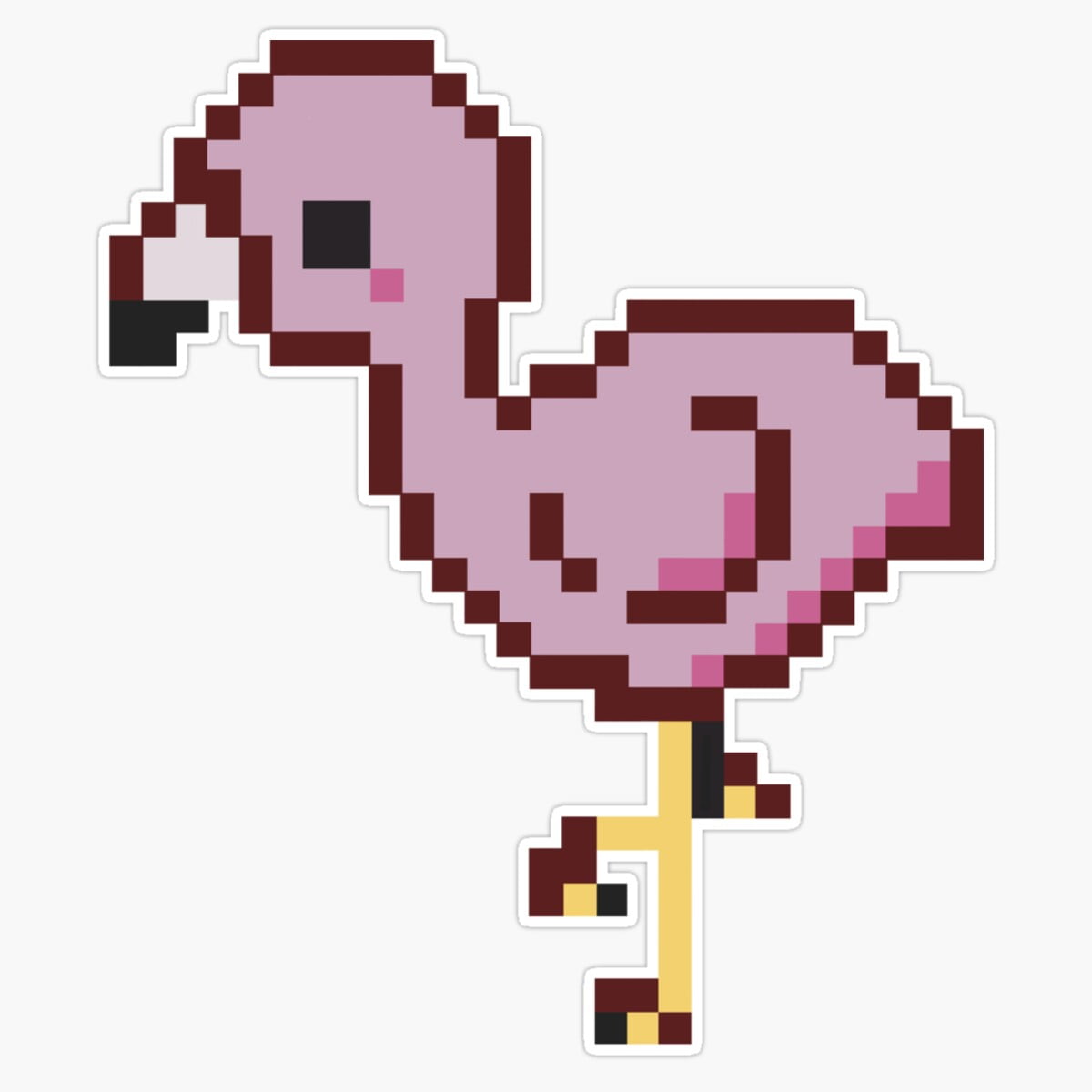 Maneki Pixel Flamingo Er, Phone Decal Water Bottle Stickers Car Decals ...