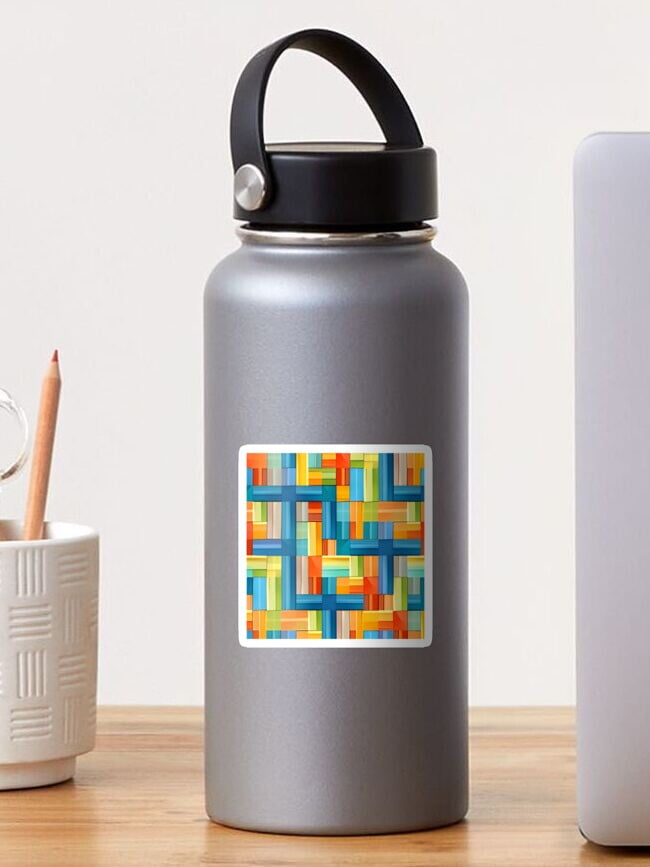 Maneki Pixelated Cross Pattern Multicolor Sticker, Phone Decal Water ...