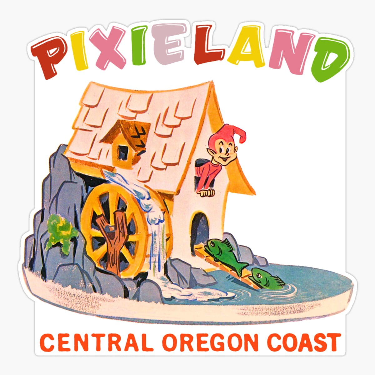 Maneki Pixieland Water Mill (Apparel Seperate) Sticker, Phone Decal ...