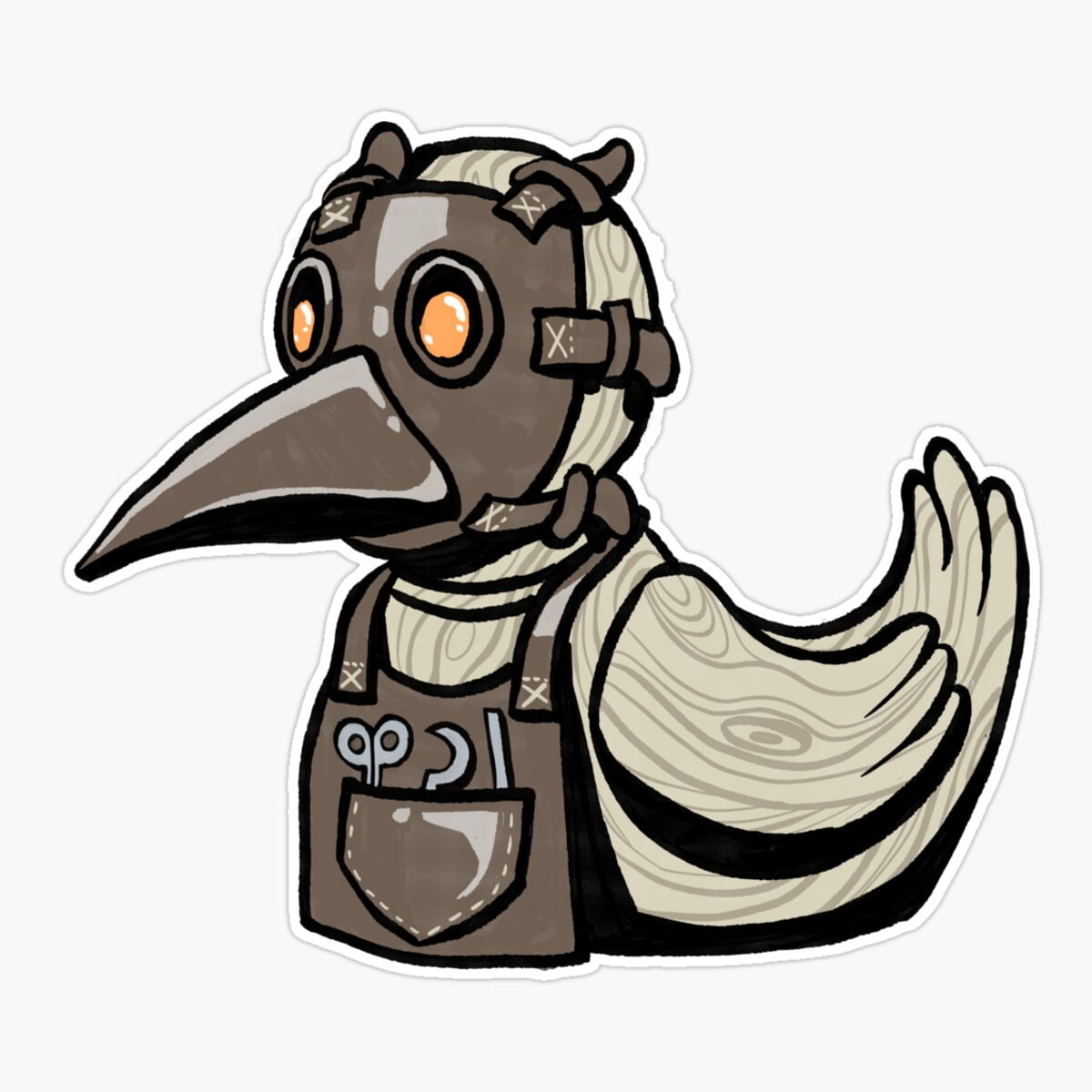 Maneki Plague Doctor Wooden Duck Fanart Er, Phone Decal Water Bottle ...