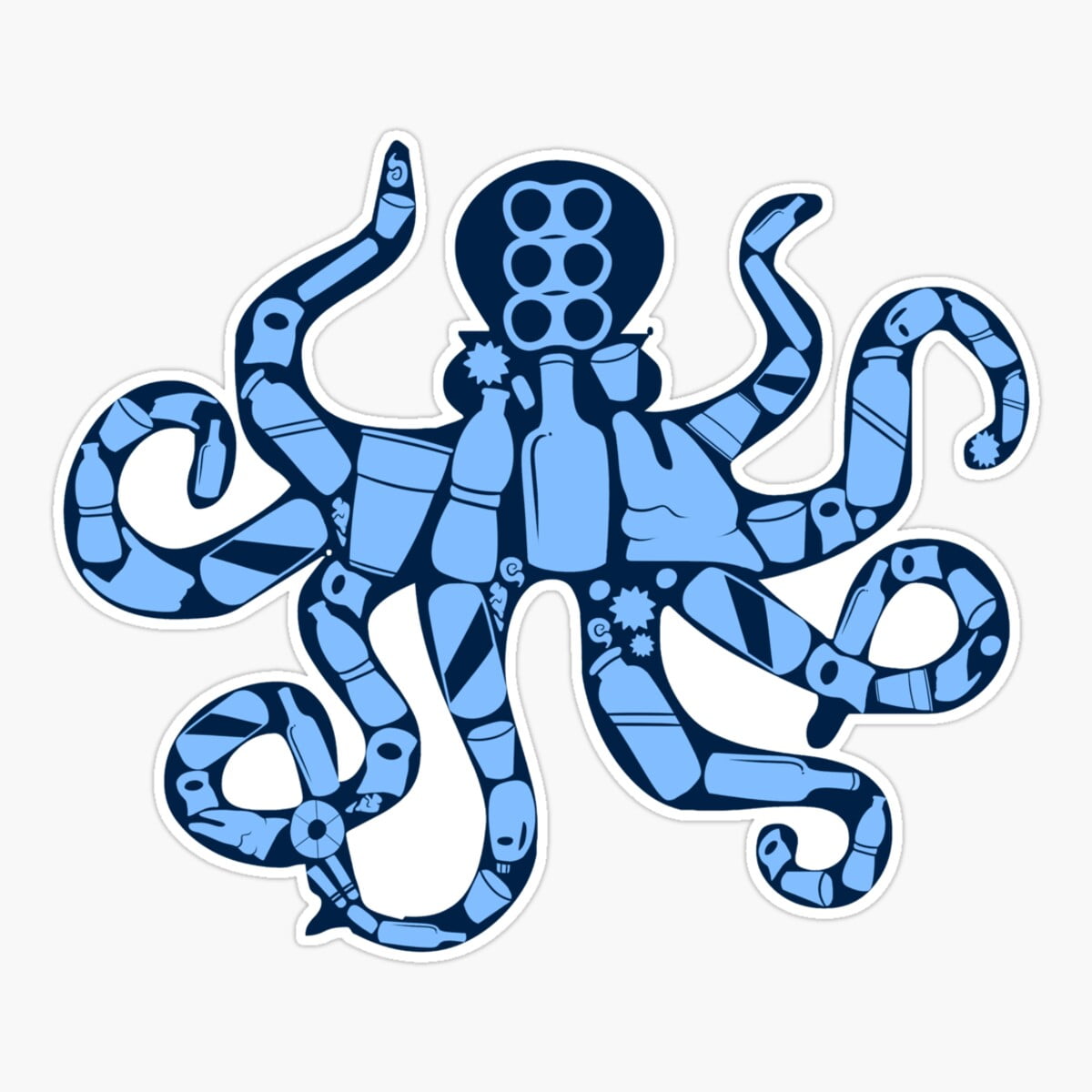 Maneki Plastic Octopus Sticker, Phone Decal Water Bottle Stickers Car ...