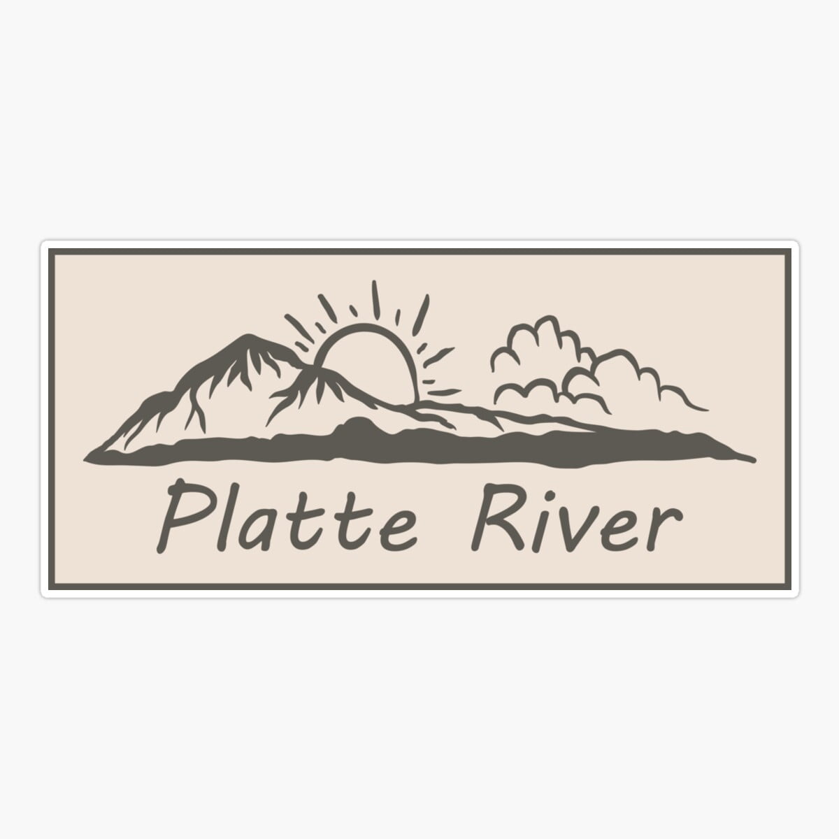 Maneki Platte River Sticker, Phone Decal Water Bottle Stickers Car ...