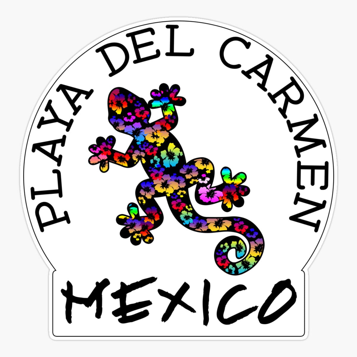 Maneki Playa Del Carmen Mexico Lizard Gecko Tropical Hibiscus Lower ...